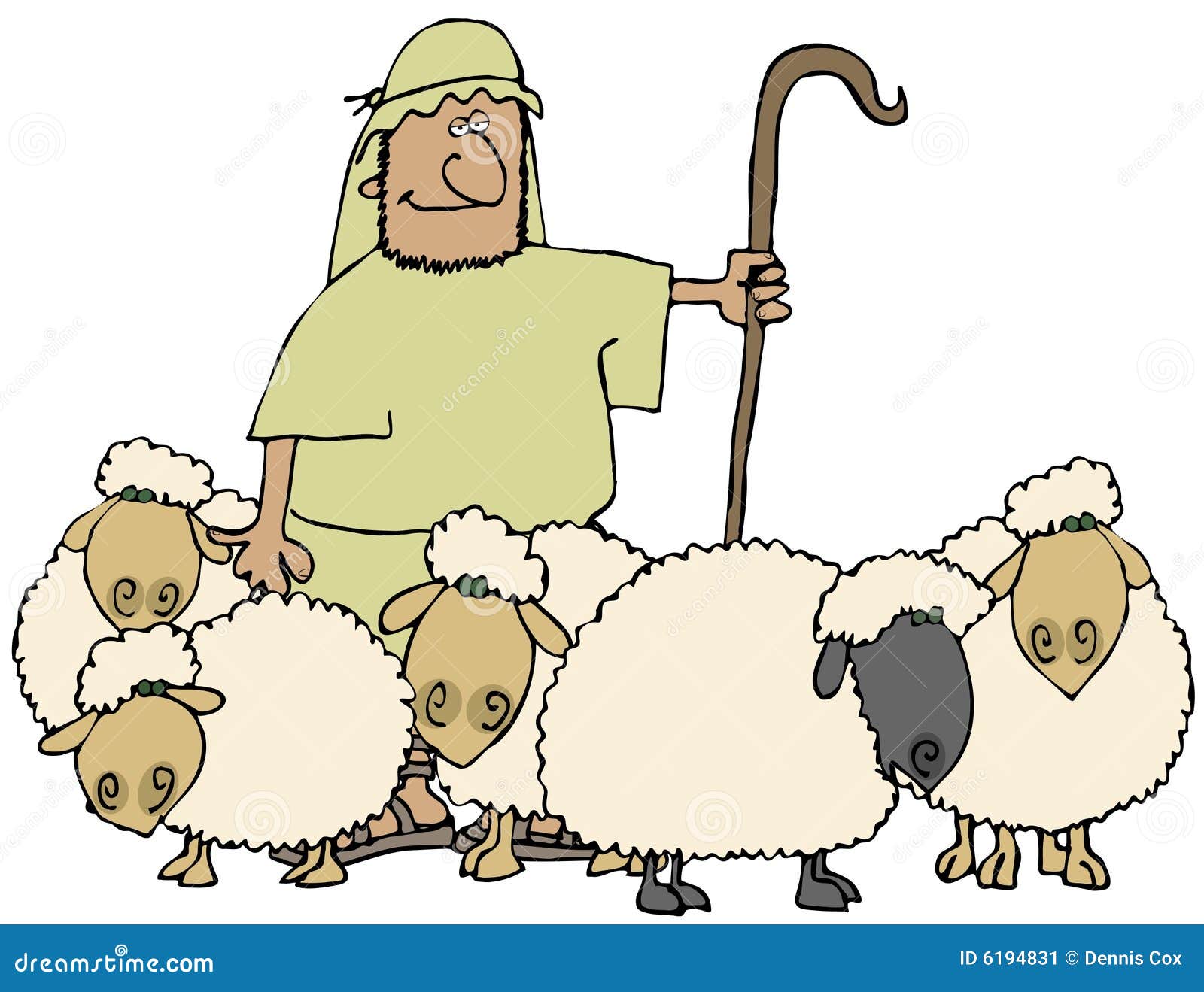 Schapen en Herder stock illustratie. Illustration of kerel - 6194831
