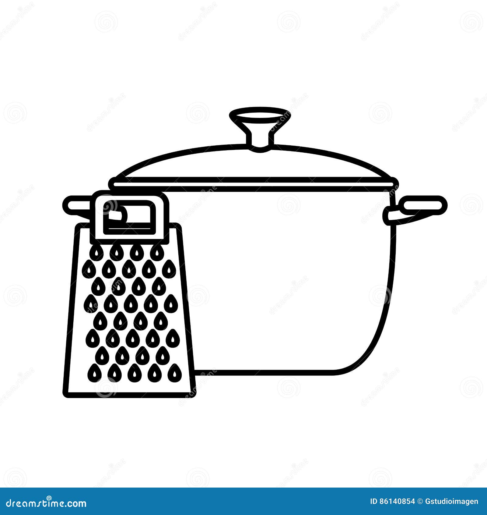 Schattenbild, Das Topf Mit Reibe Kocht Vektor Abbildung - Illustration ...