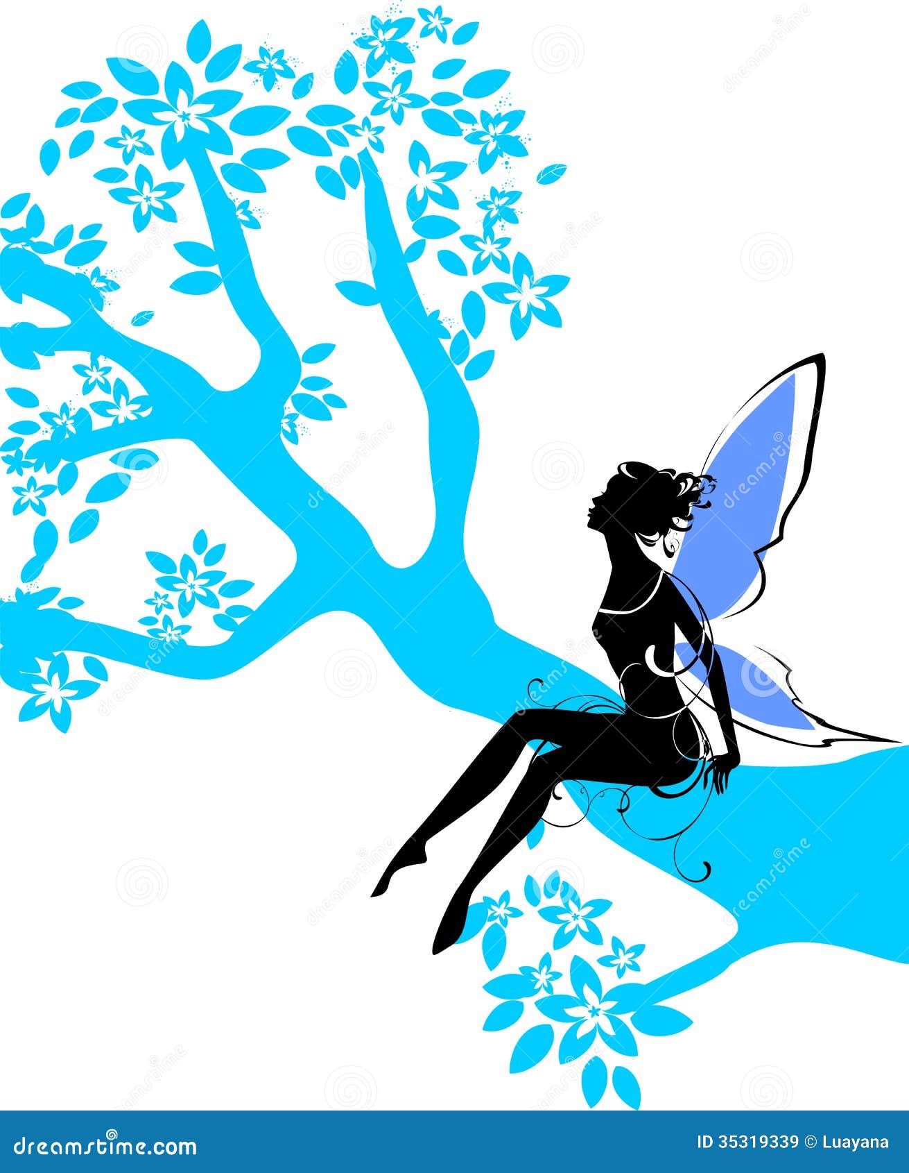 Schattenbild der Fee vektor abbildung. Illustration von anzeige - 35319339