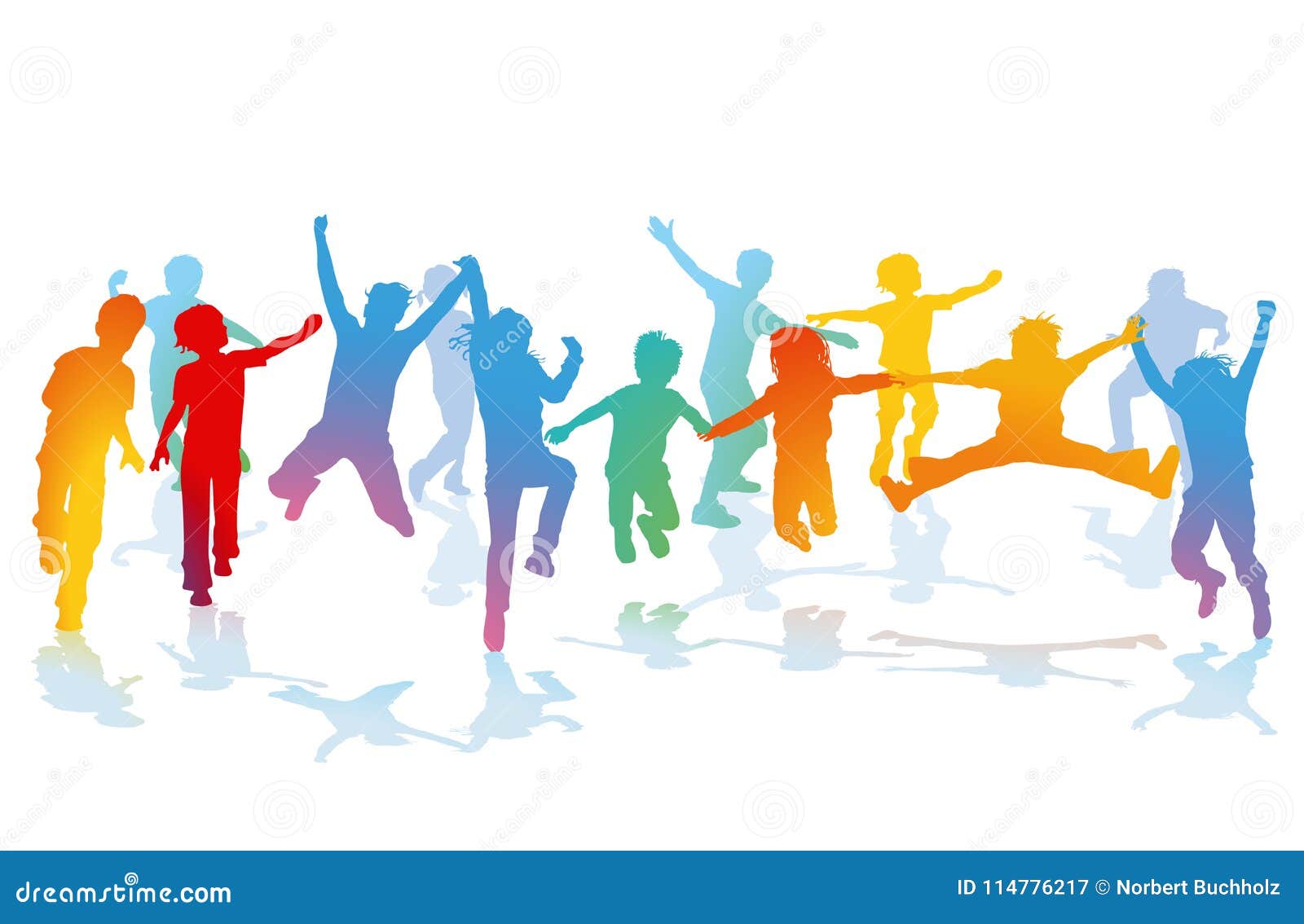 Schattenbild Von Springenden Kindern Vektor Abbildung - Illustration ...