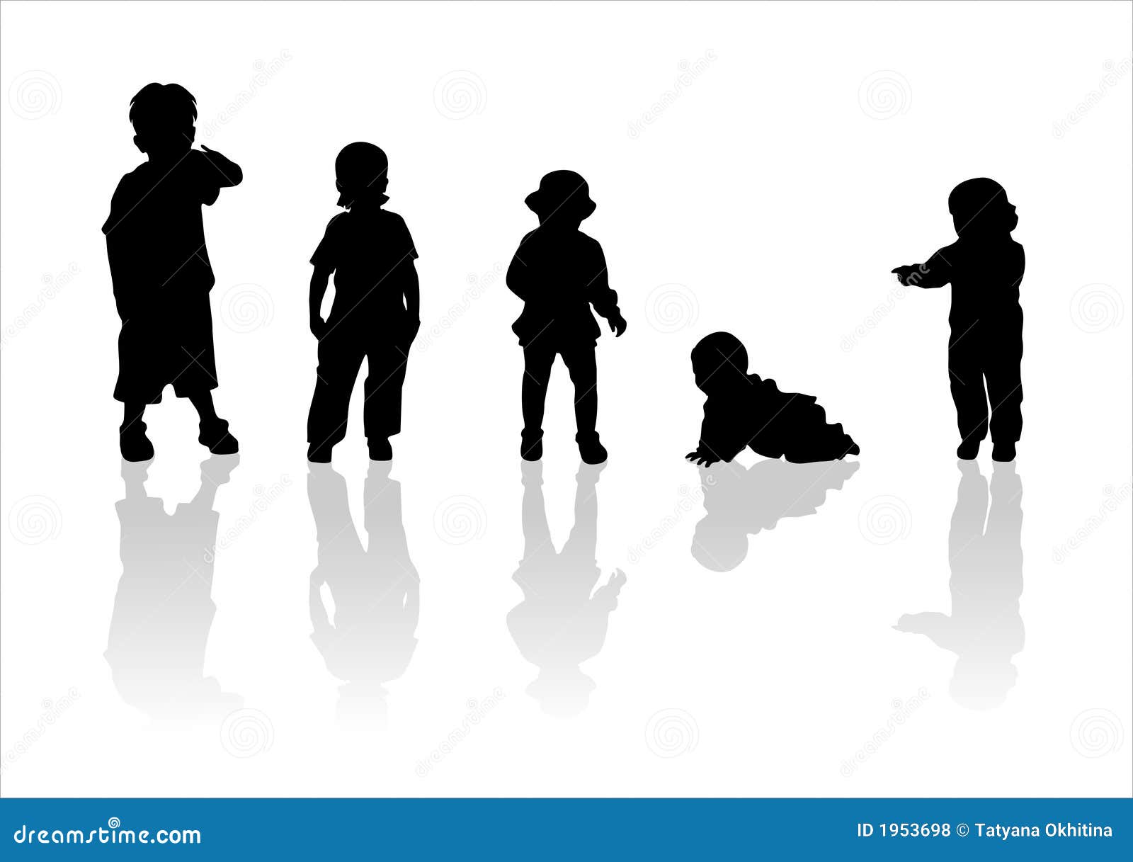 Schattenbilder Der Kinder - 2 Vektor Abbildung - Illustration von kunst ...