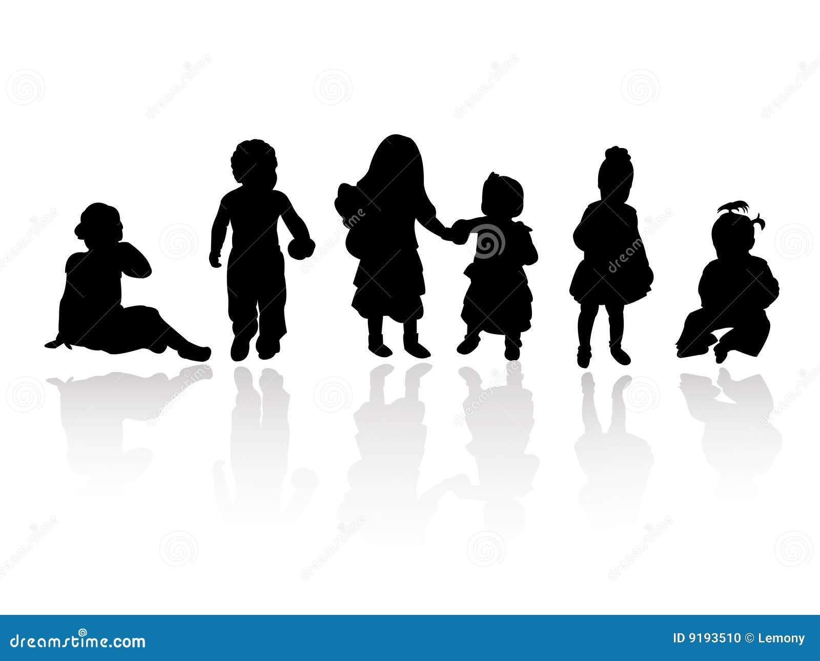 Schattenbilder - Kinder vektor abbildung. Illustration von kunst - 9193510