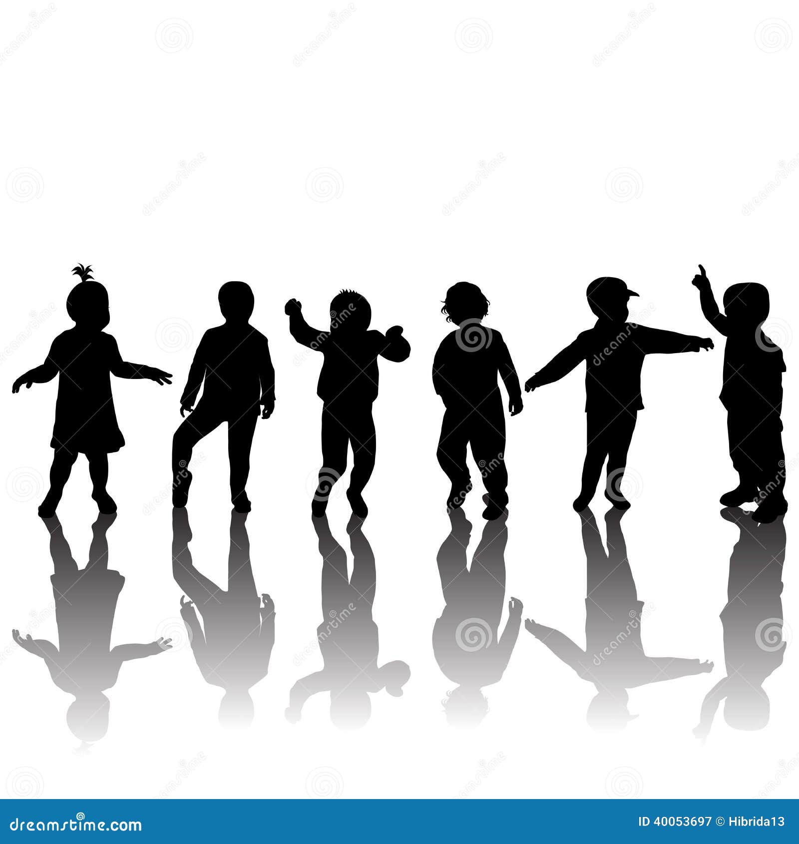 Schattenbilder Von Kindern Und Von Schatten Stock Abbildung ...