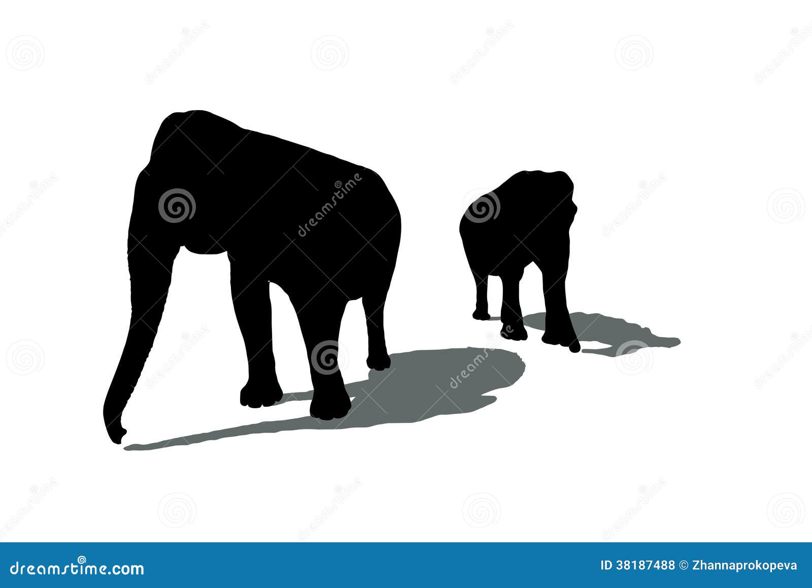 Schattenbilder Von Zwei Elefanten Stock Abbildung - Illustration von ...