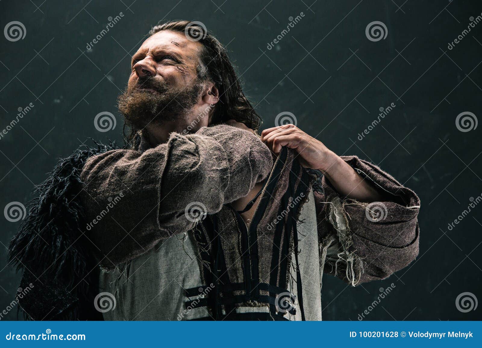 Schauspieler Im Make-up, Ein Armer Mann Stockfoto - Bild von gefühle ...