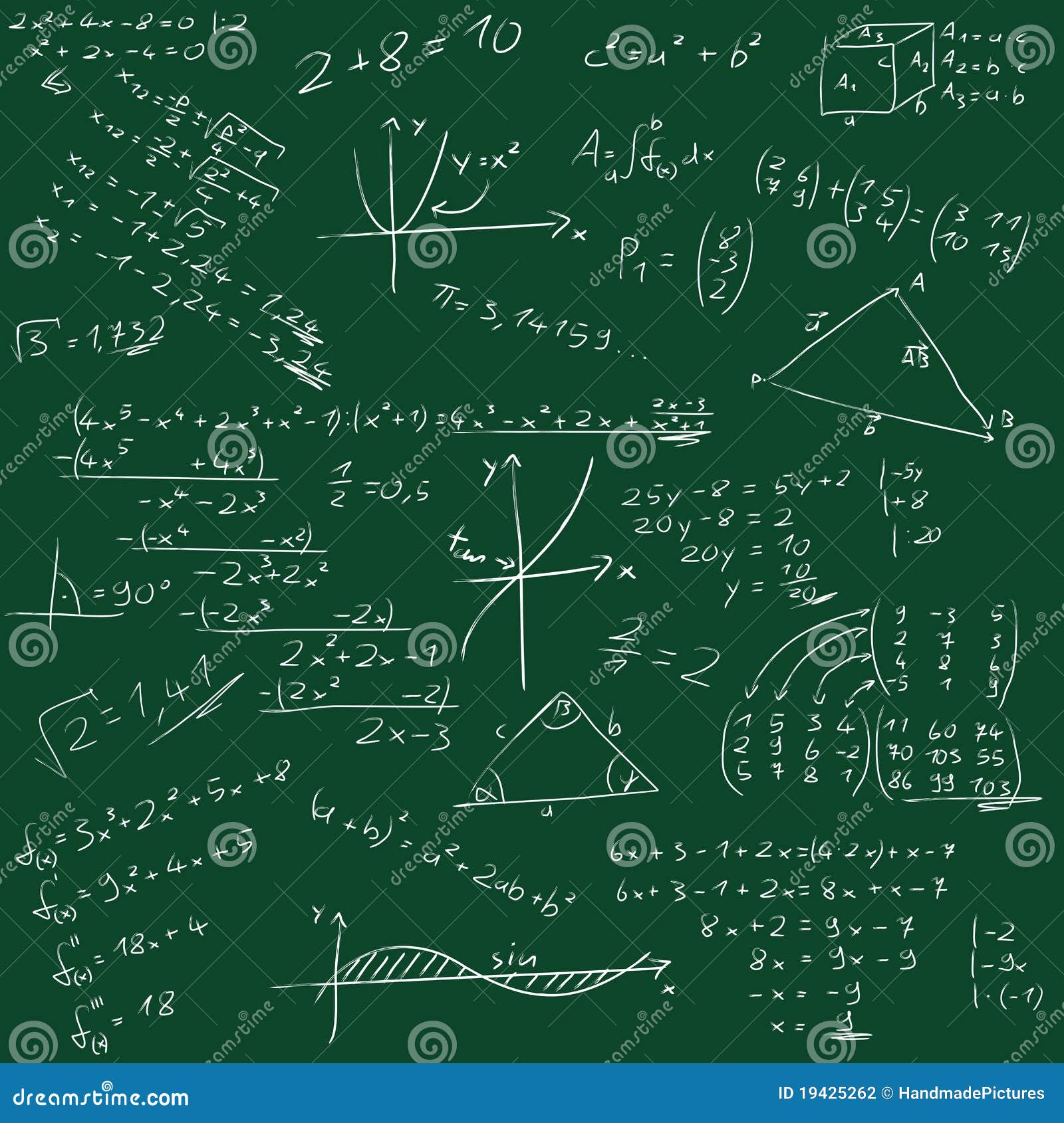 Scheda Con Le Formule Matematiche Illustrazione di Stock ...