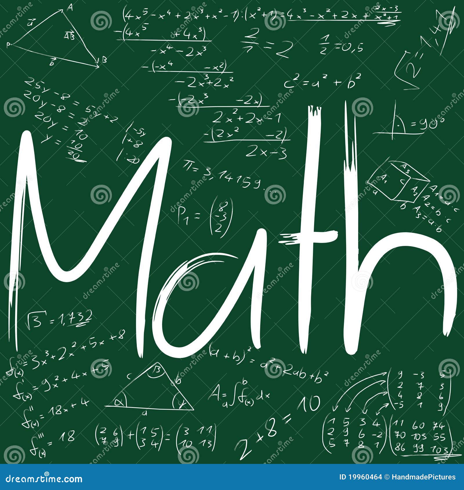 Scheda Con Le Formule Matematiche Illustrazione di Stock ...