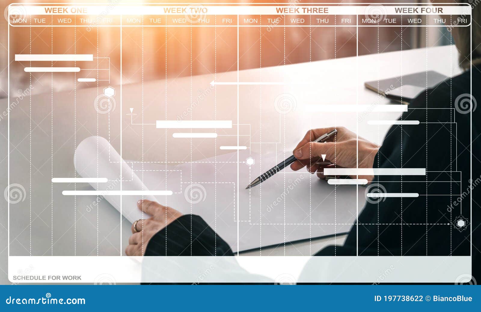 Schedule Business Planning and Project Management. Stock Photo - Image ...