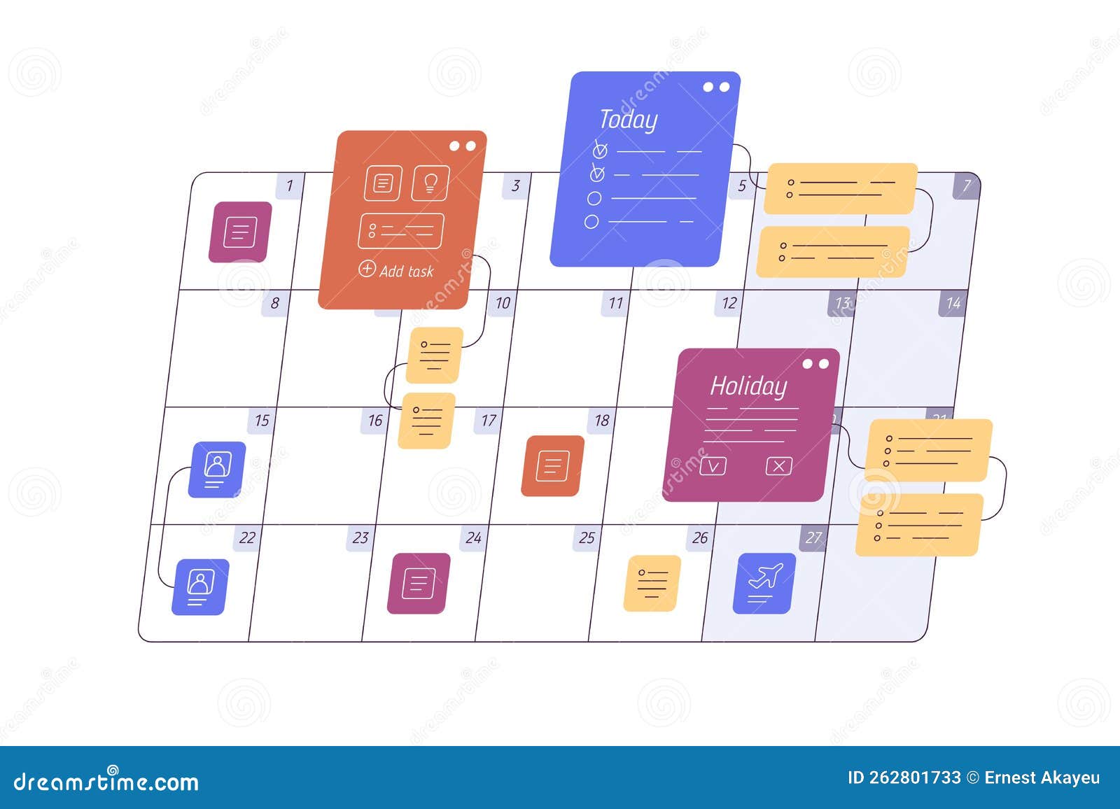 Schedule in Calendar. Content, Reminders, Tasks in Online Planner. Time ...
