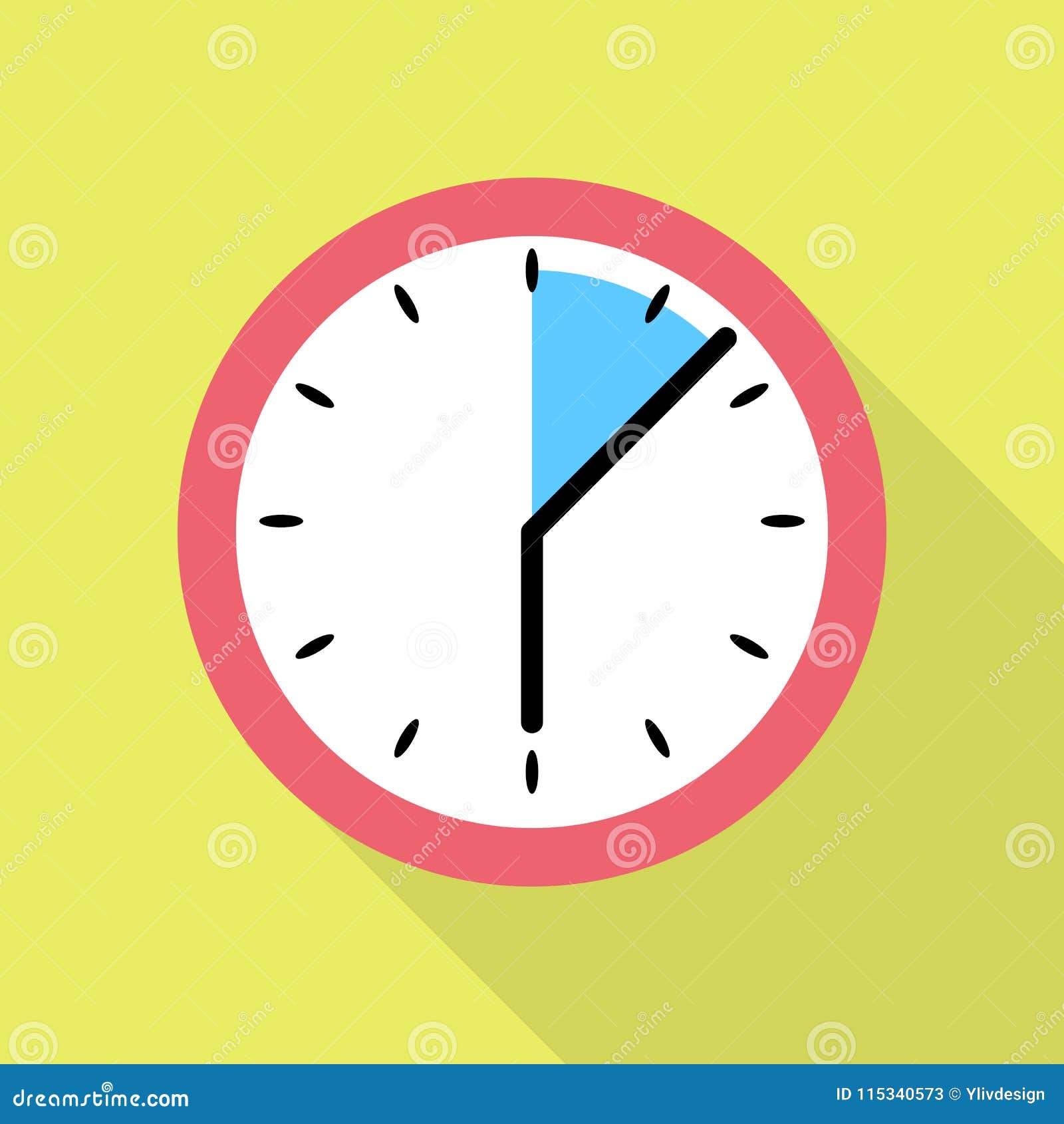 Schedule Clock Icon, Flat Style Stock Vector - Illustration of business ...