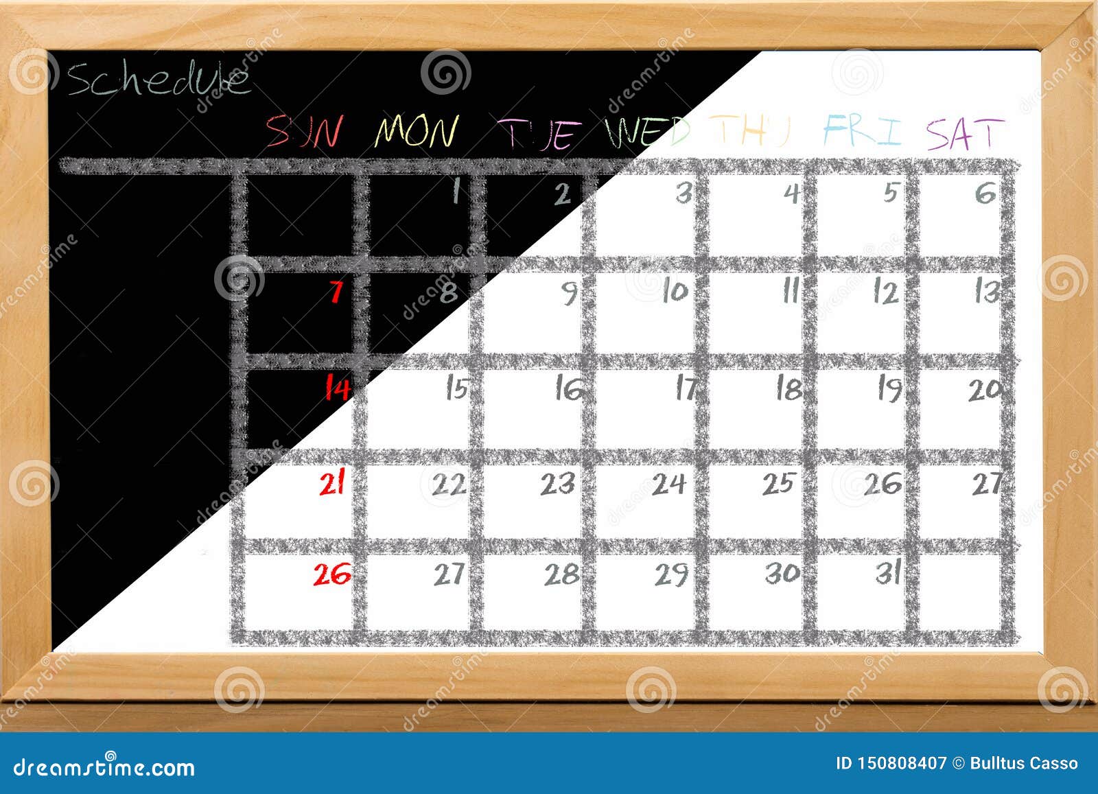 Schedule Colorful for Monthly Note Stock Image - Image of february ...