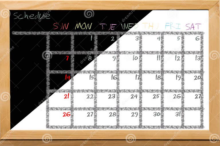 Schedule Colorful for Monthly Note Stock Image - Image of february ...