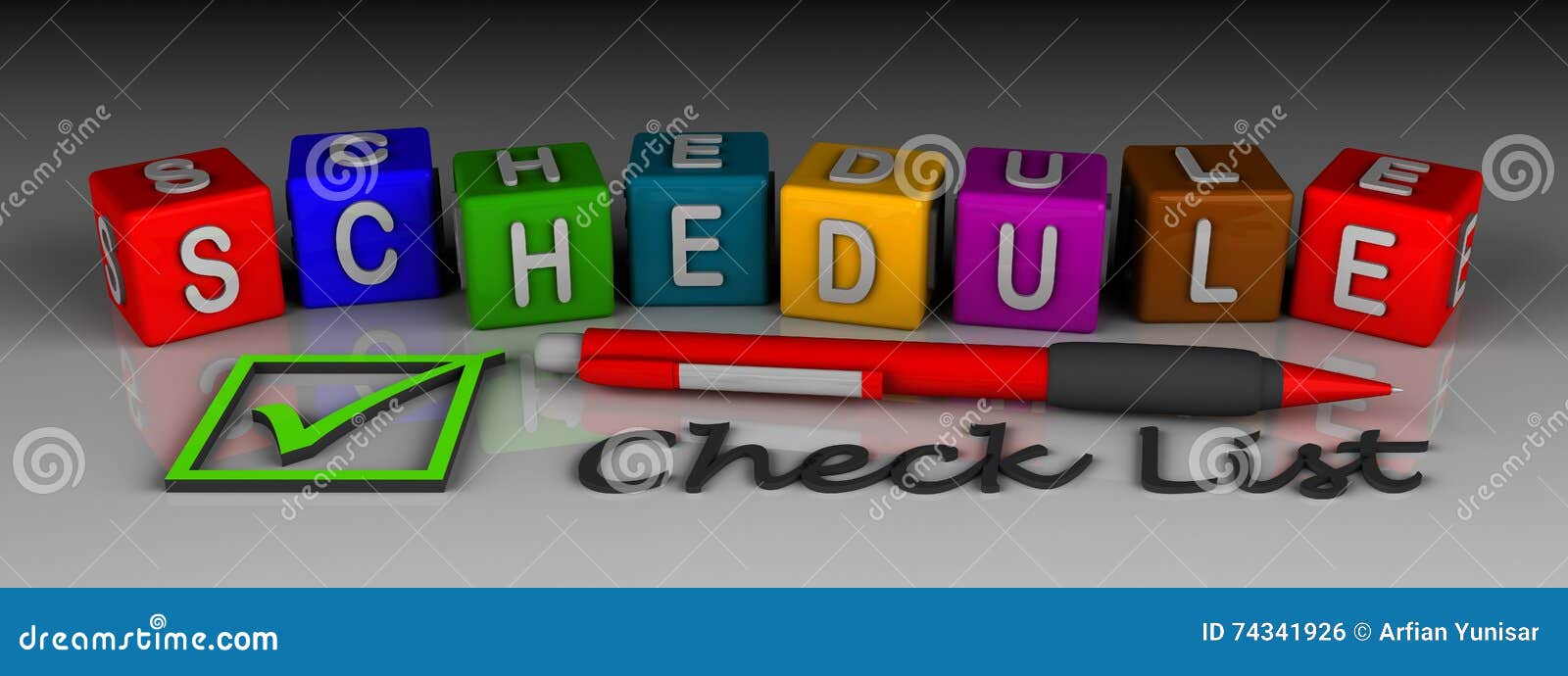 SCHEDULE Word EXPLANATION Word Isolated On White Background 3d ...