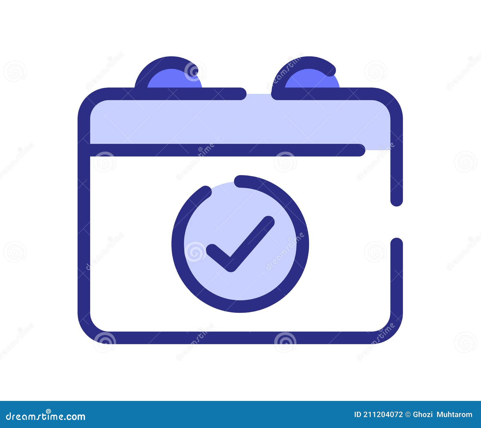 Schedule Complete Finish Single Isolated Icon with Dash or Dashed Line ...