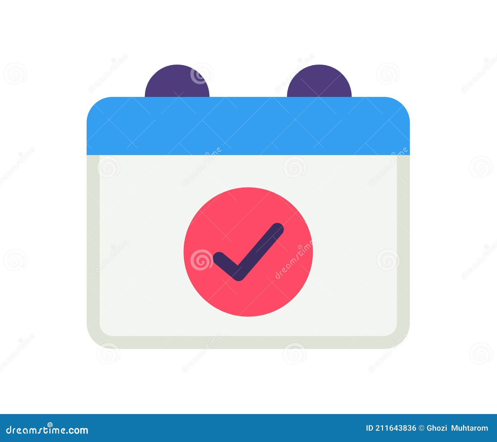 Schedule Complete Finish Single Isolated Icon with Flat Style Vector ...