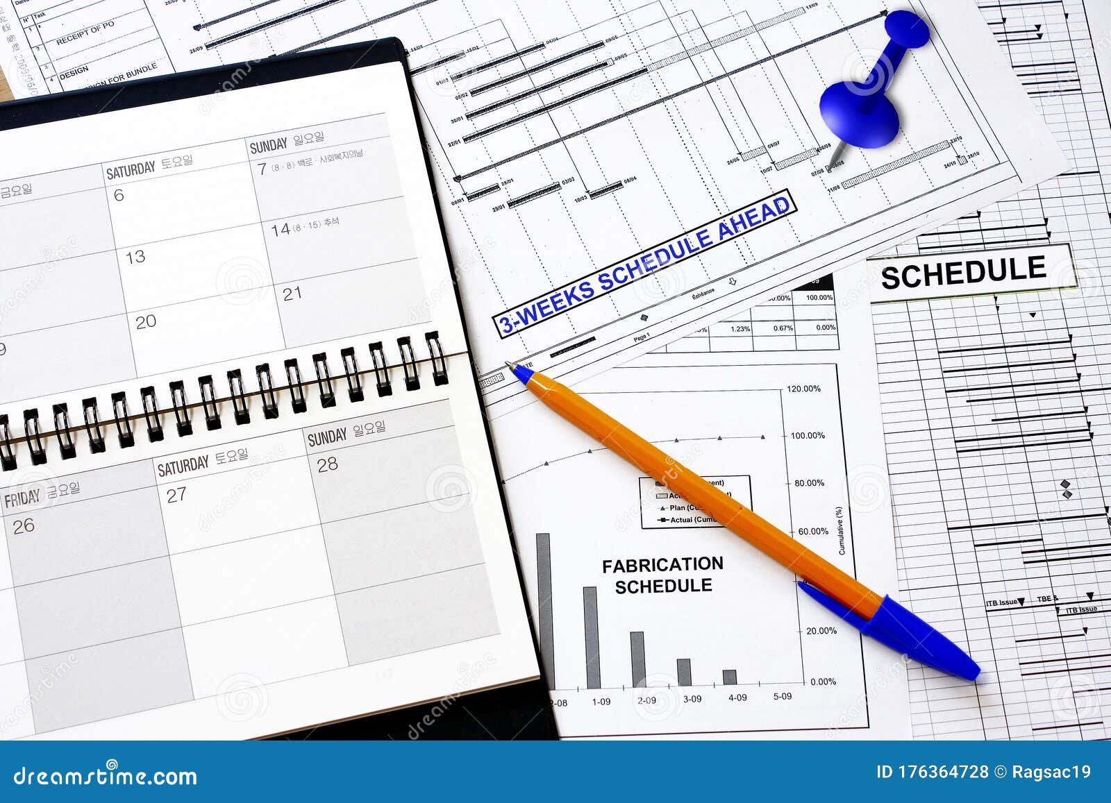 Schedule Composite- with Emphasis on Schedule Stock Photo - Image of ...