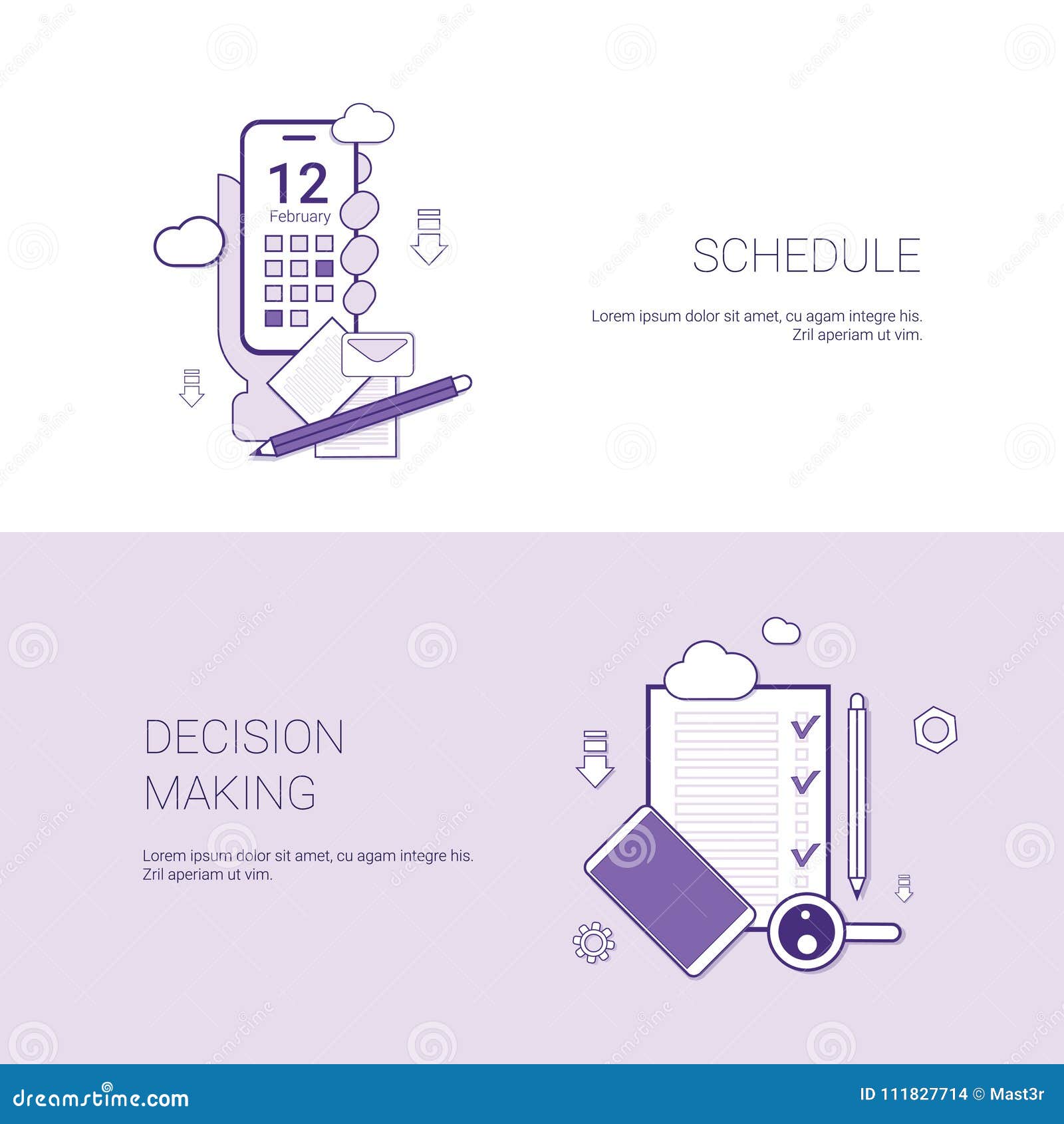 Schedule and Decision Making Concept Template Web Banner with Copy ...