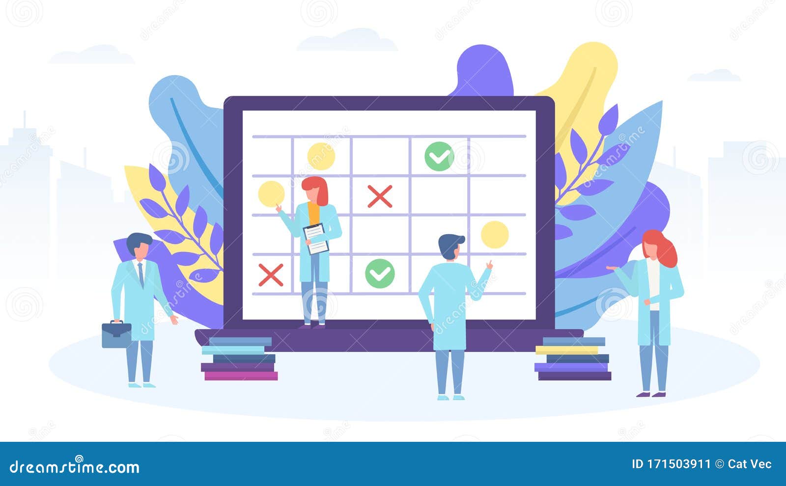 Schedule of Doctors Appointments, Timetable Work Vector Illustration ...