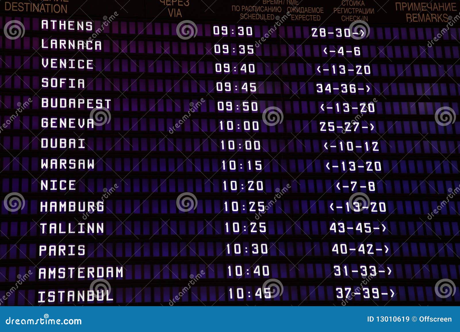 Schedule of flights stock image. Image of digital, airport - 13010619