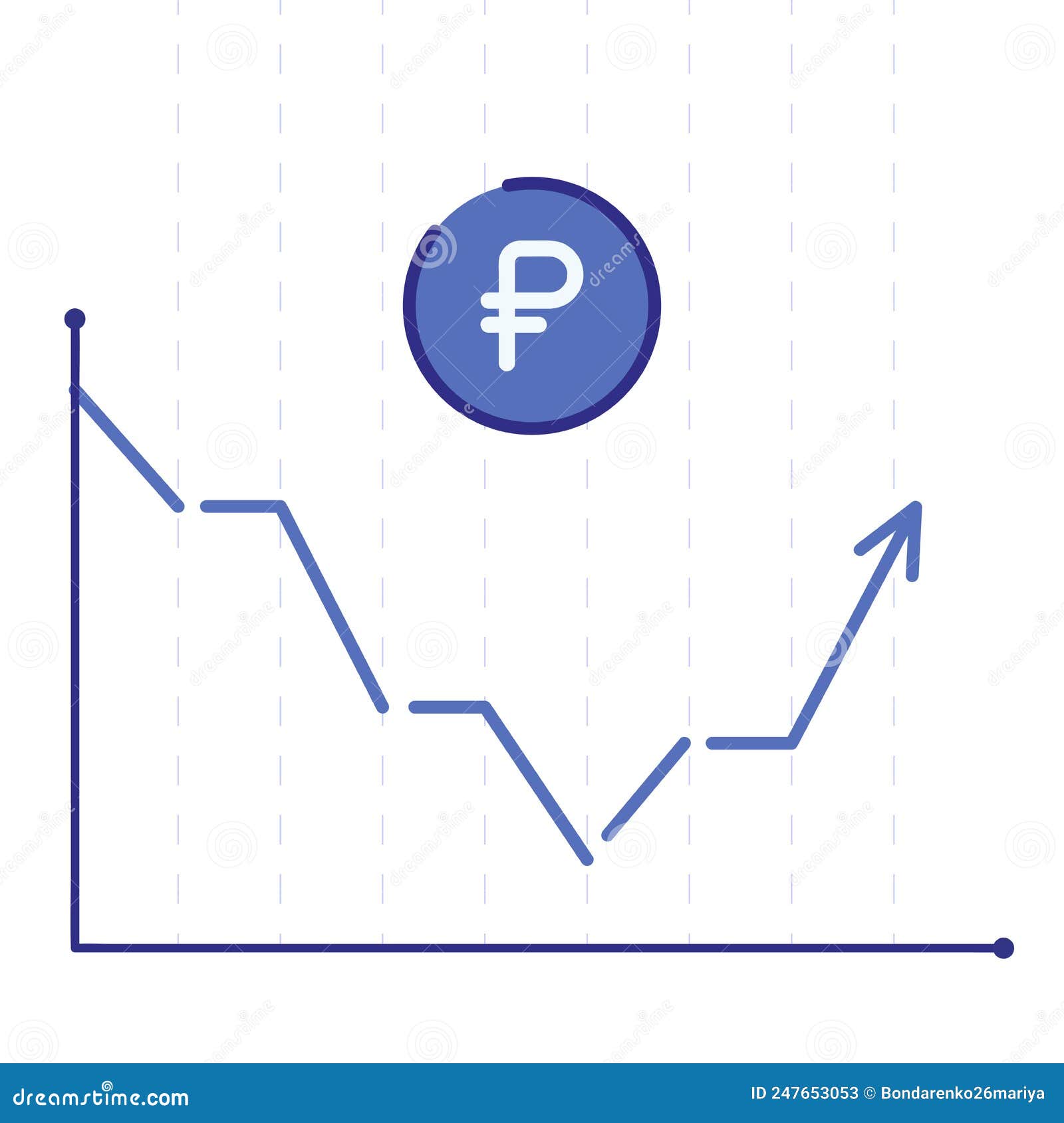 Schedule of Growth of the Russian Ruble Stock Vector - Illustration of ...