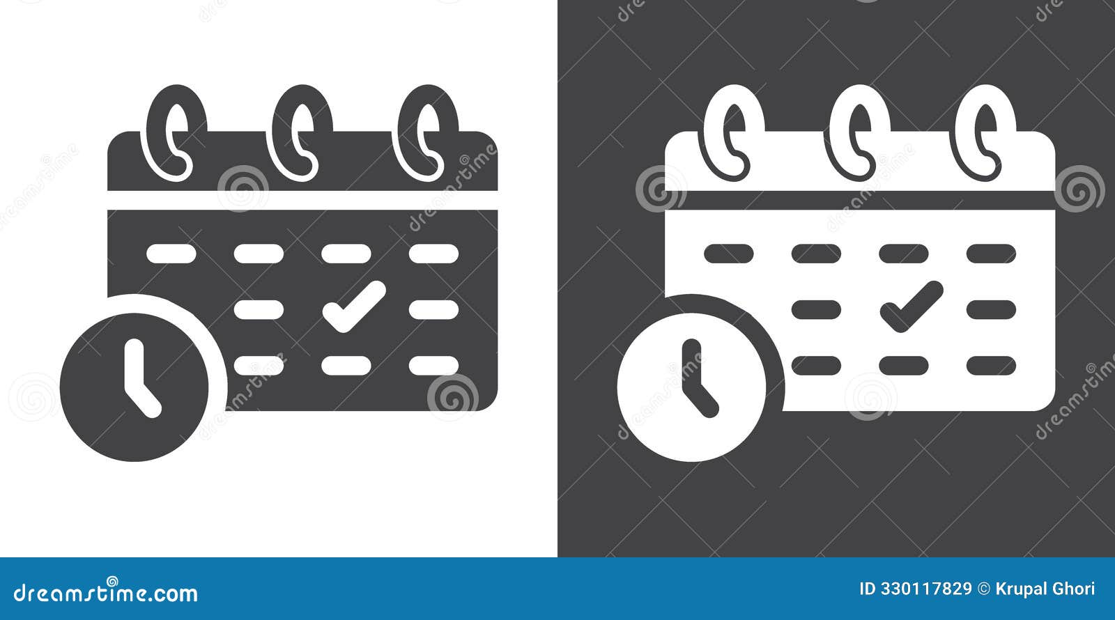 Schedule Icon Thin Line Illustration Set Stock Illustration ...