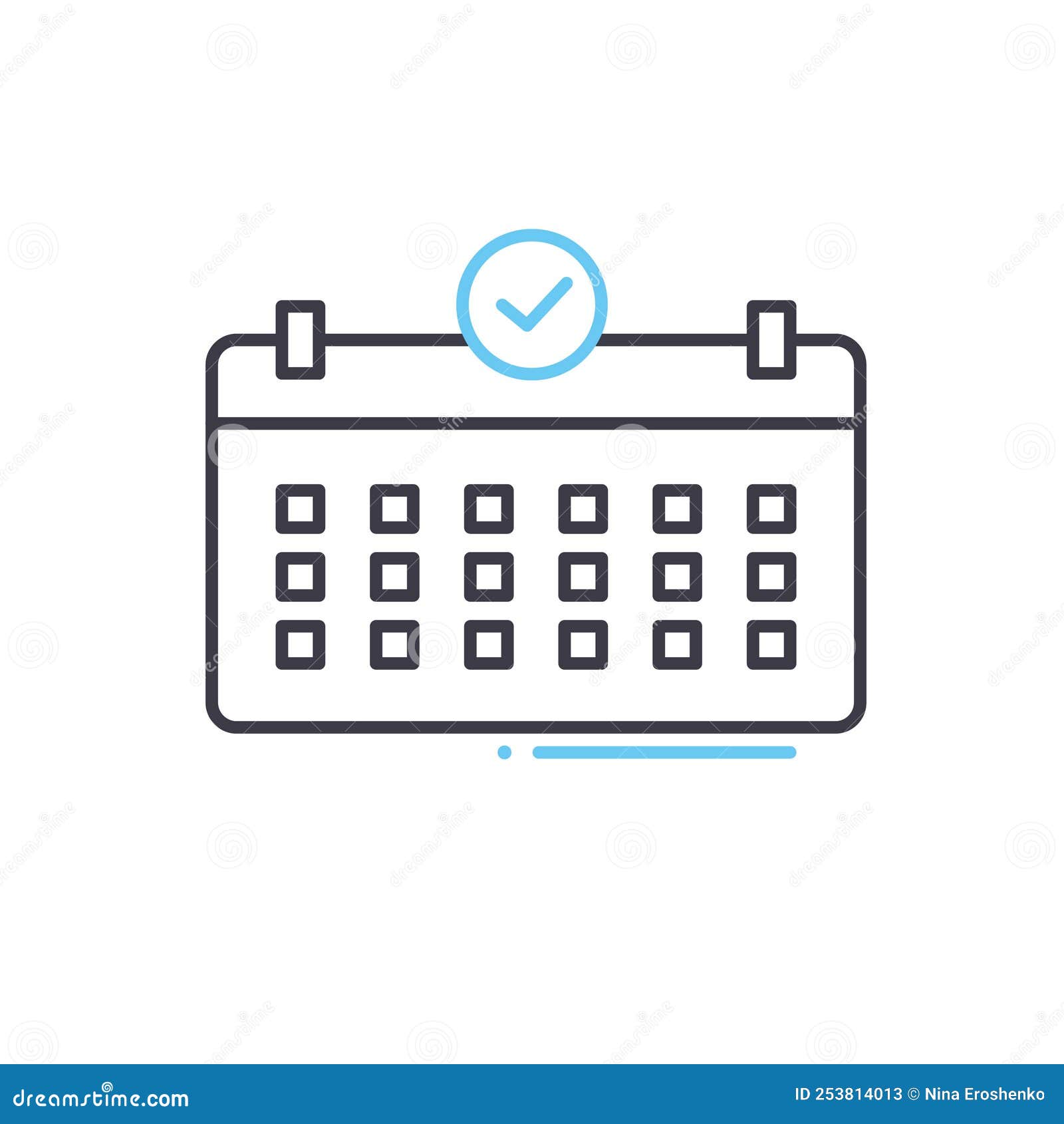 Schedule Line Icon, Outline Symbol, Vector Illustration, Concept Sign ...