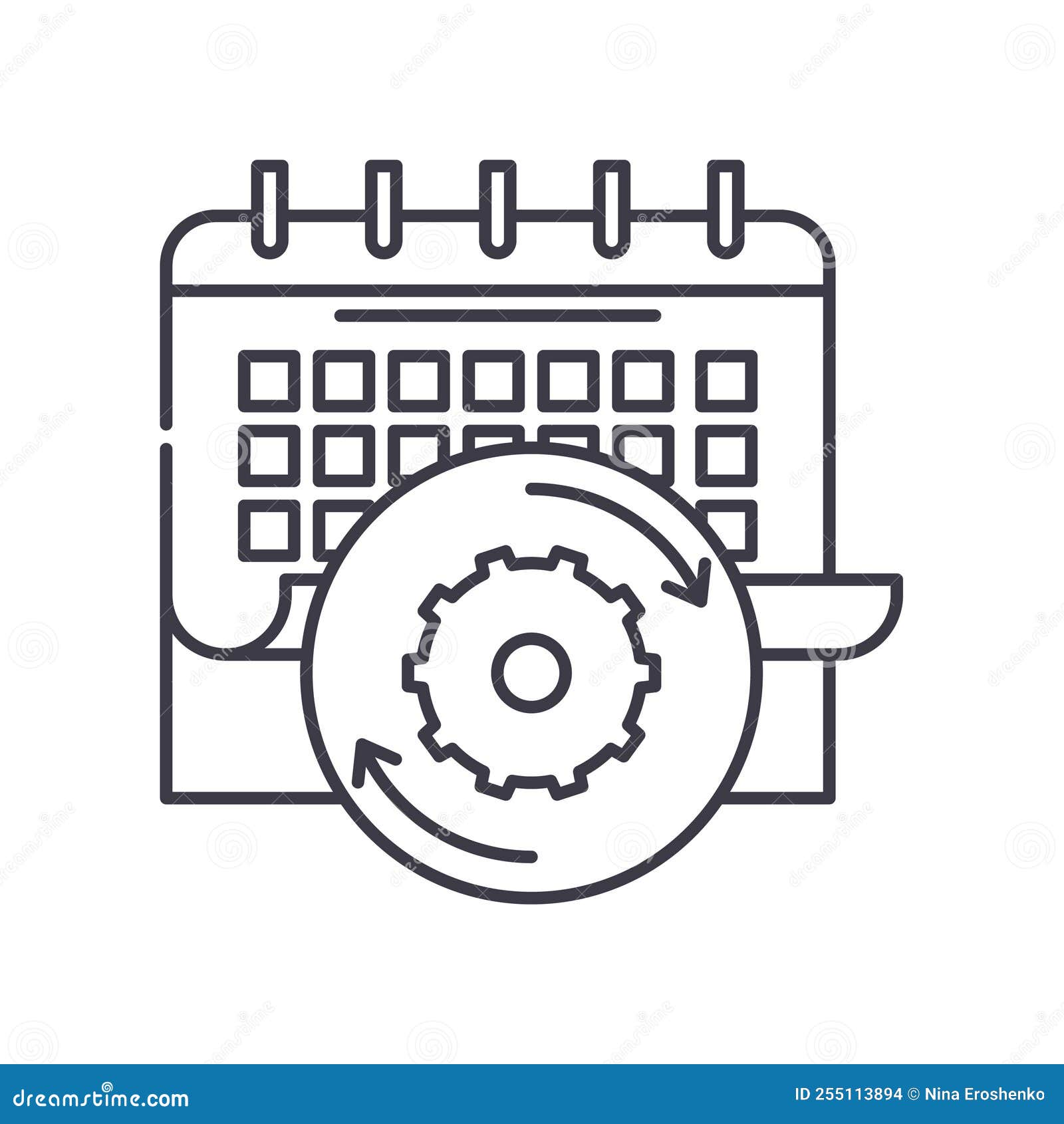 Schedule Line Icon, Outline Symbol, Vector Illustration, Concept Sign ...