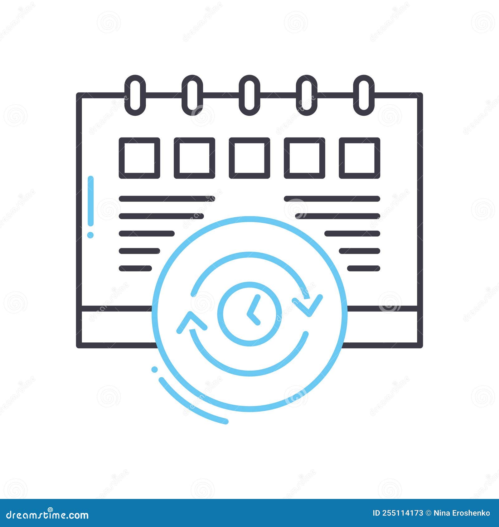 Schedule Line Icon, Outline Symbol, Vector Illustration, Concept Sign ...