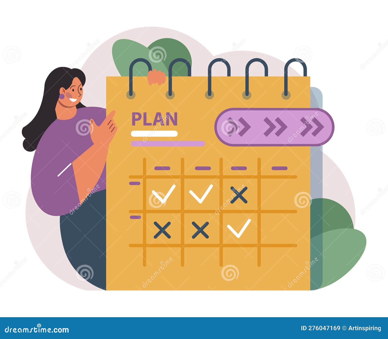 Schedule Management. Character Planning or Checking Task, Appointment ...