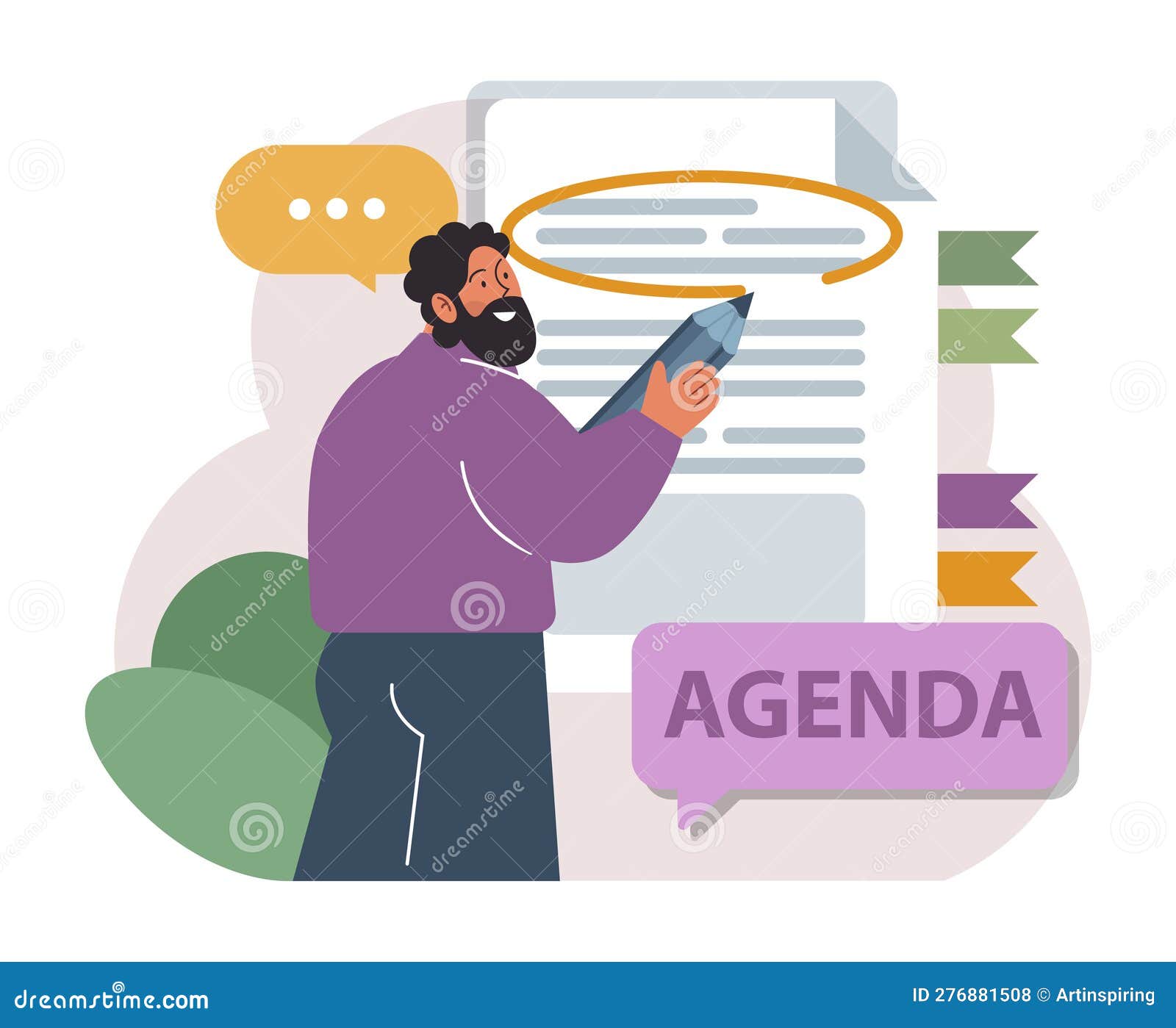 Schedule Management. Character Planning or Checking Task, Appointment ...