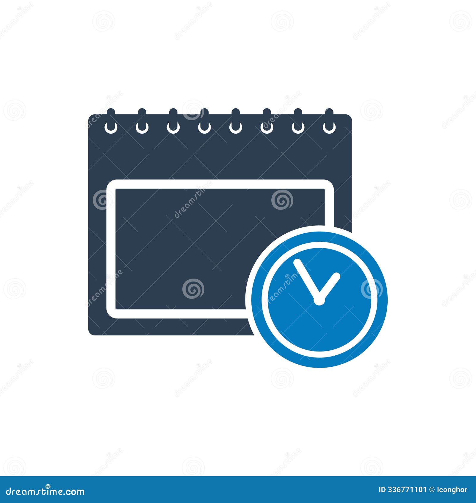 Schedule Management Icon. With Calendar And Clock Symbols. Editable ...