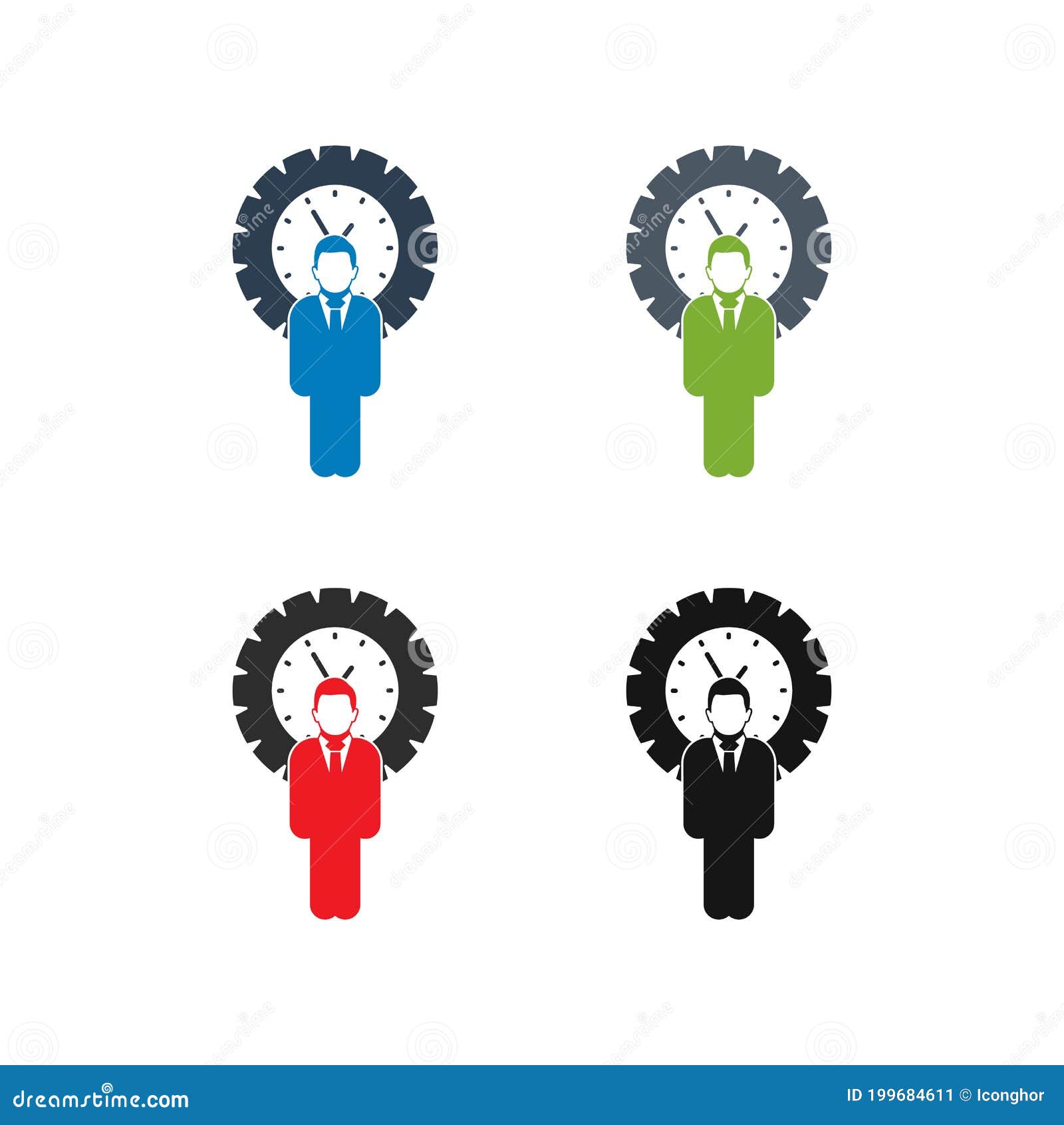 Schedule manager Icon Set. stock vector. Illustration of silhouette ...