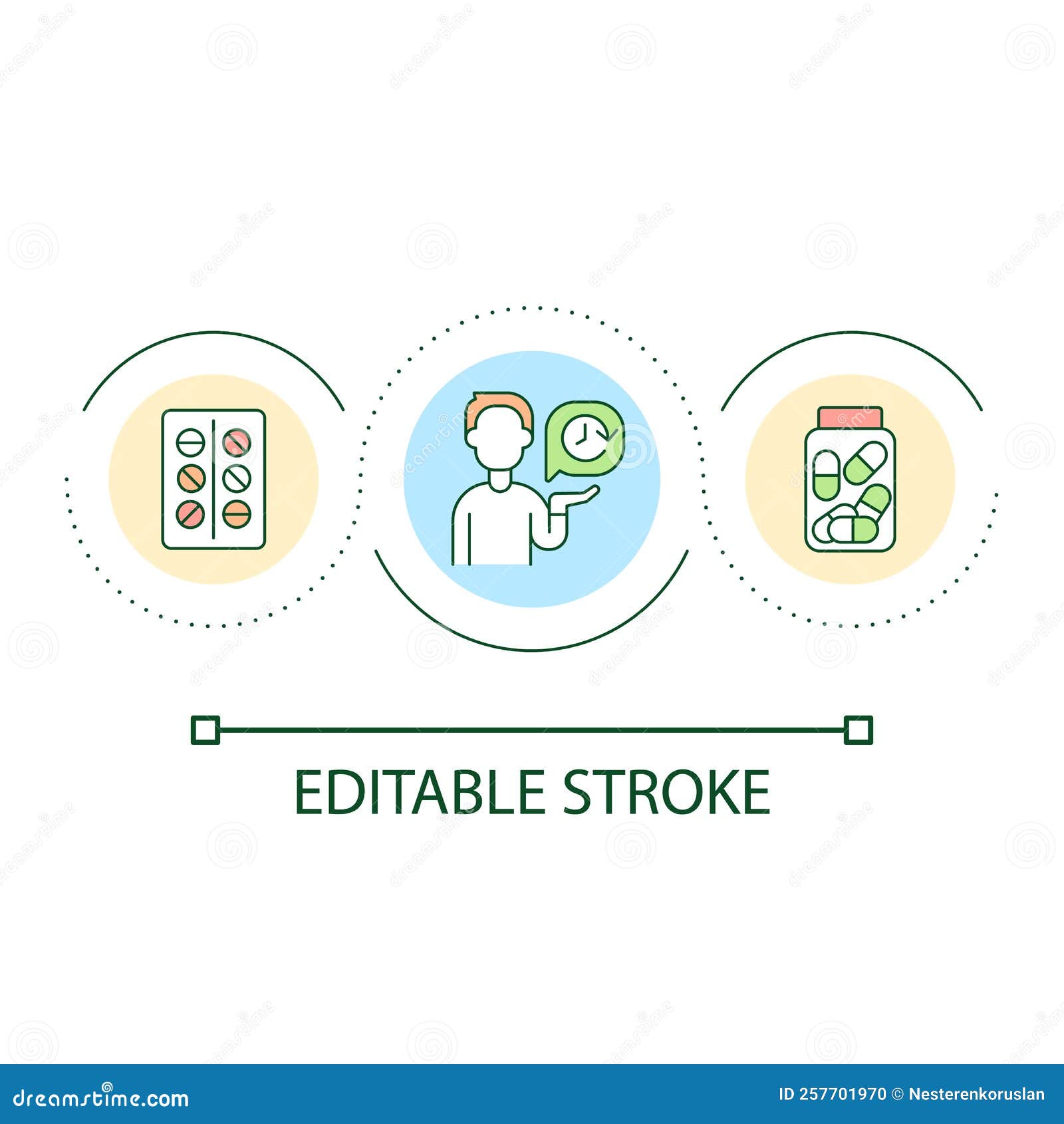 Schedule of Medication Loop Concept Icon Stock Vector - Illustration of ...