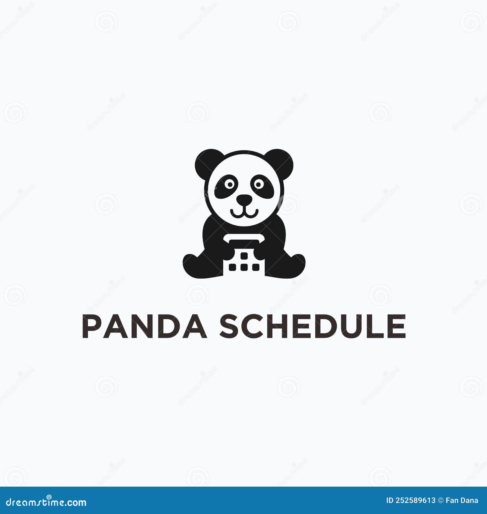 Schedule Panda Logo Design Vector Illustration Stock Vector ...