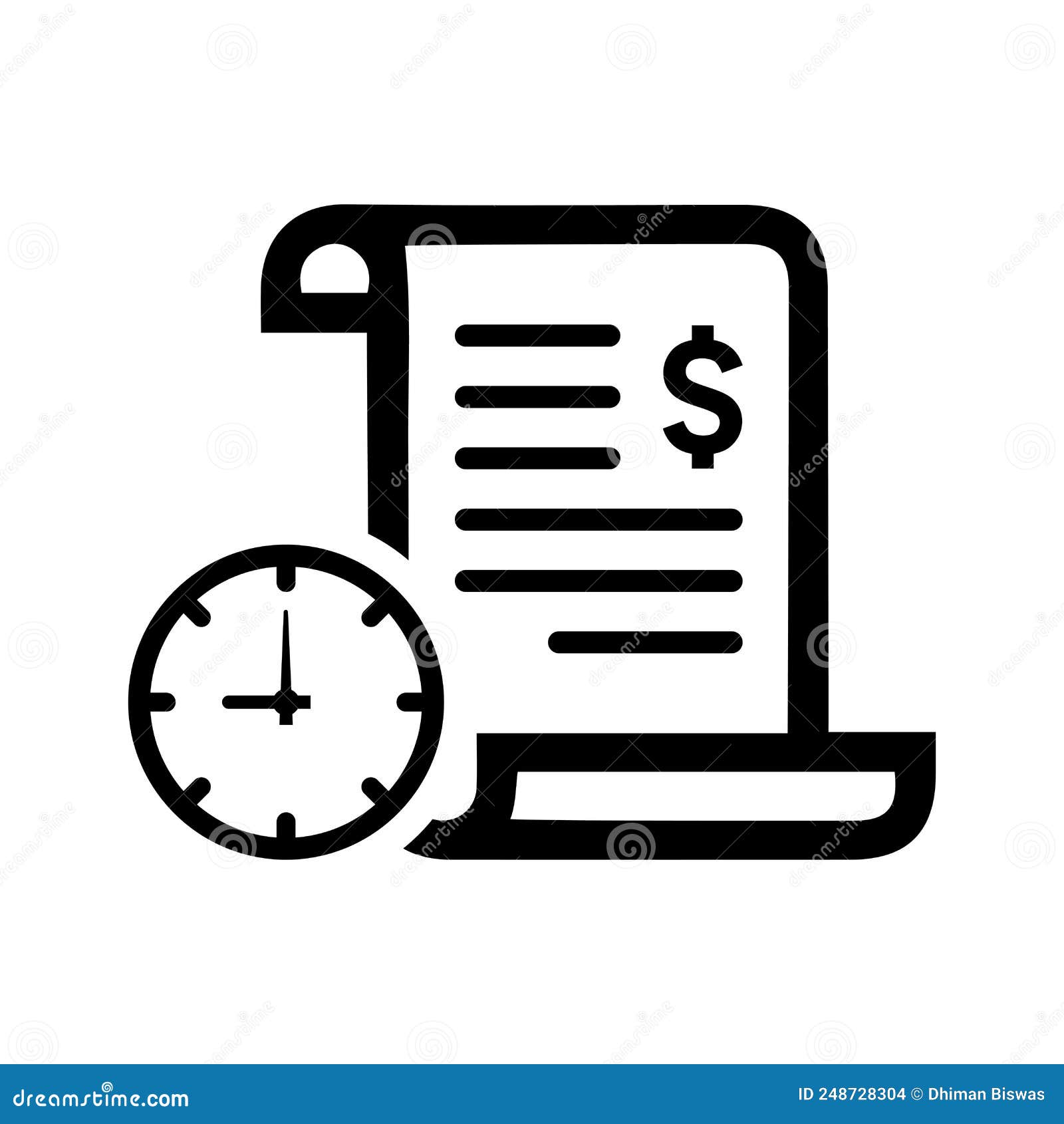 Schedule Payment, Invoice Icon. Black Vector Graphics Stock ...
