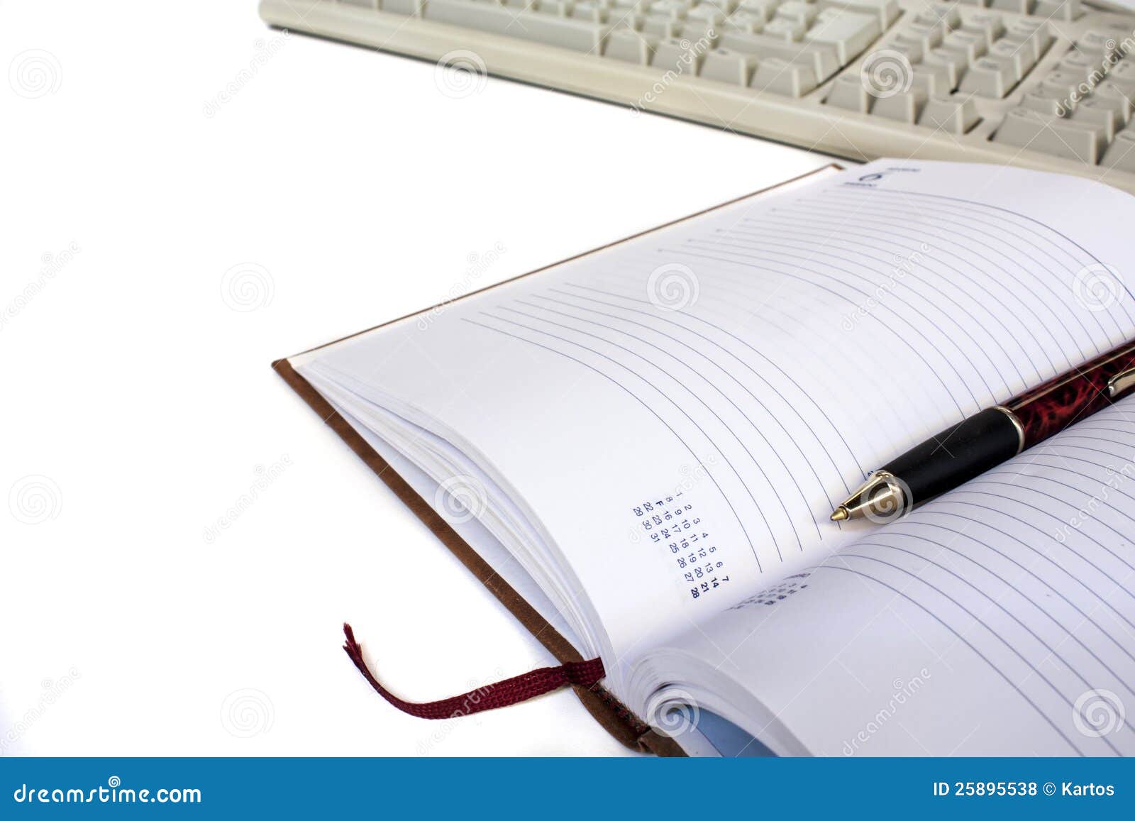 Schedule with pen stock photo. Image of month, notebook - 25895538