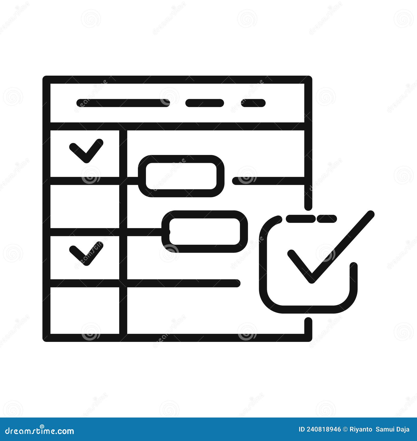 Schedule Planning Black and White Illustration Stock Vector ...