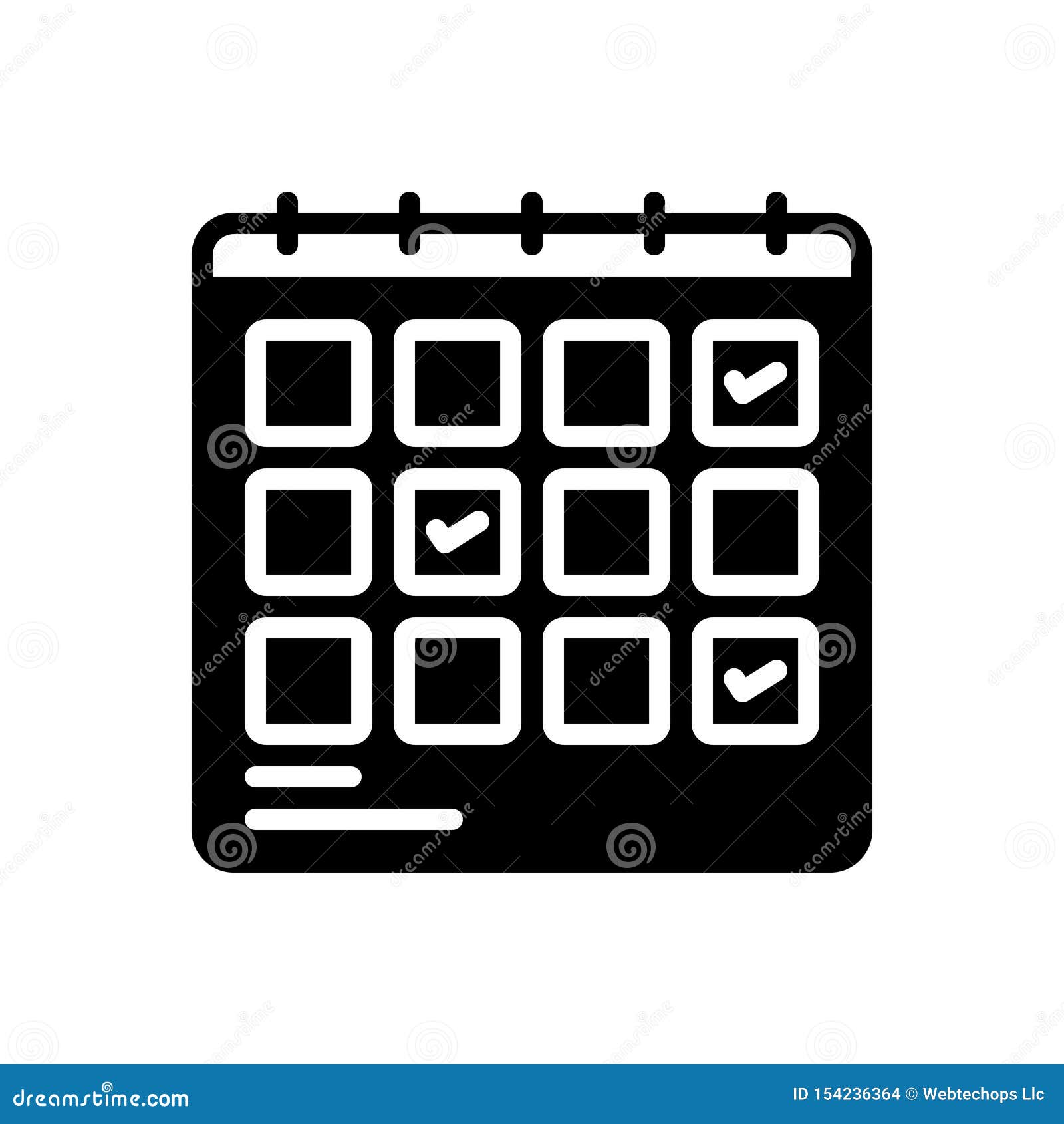 Black Solid Icon for Schedule Planning, Planification and Project Stock ...