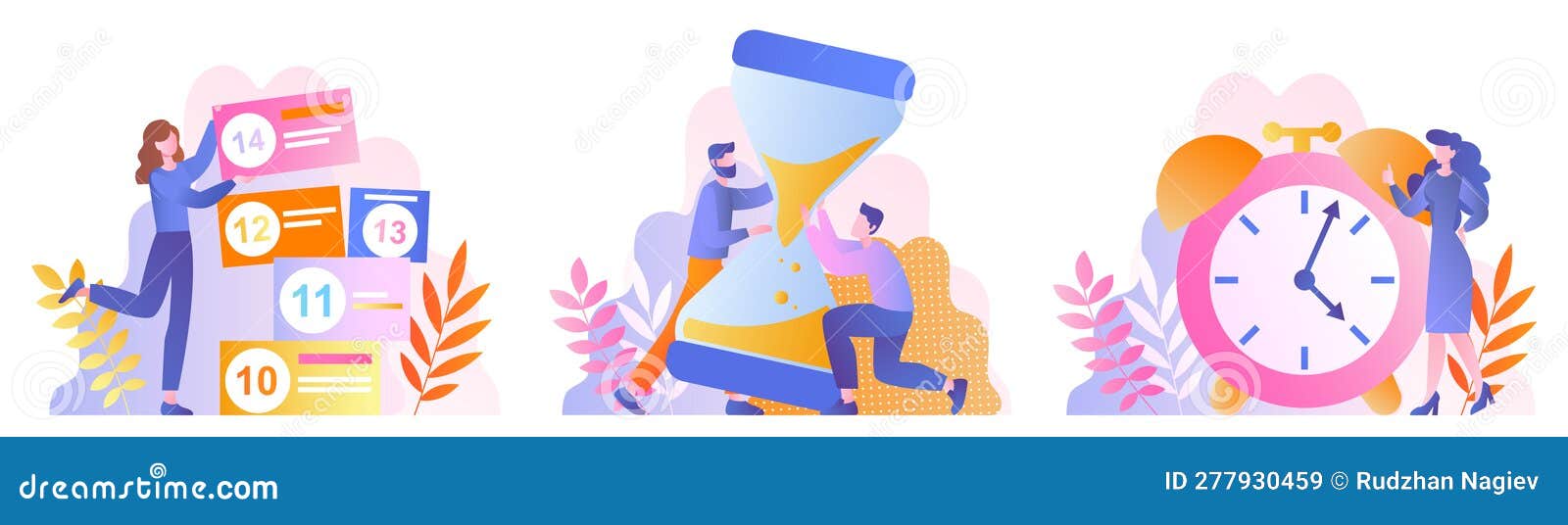 Schedule planning set stock vector. Illustration of task - 277930459