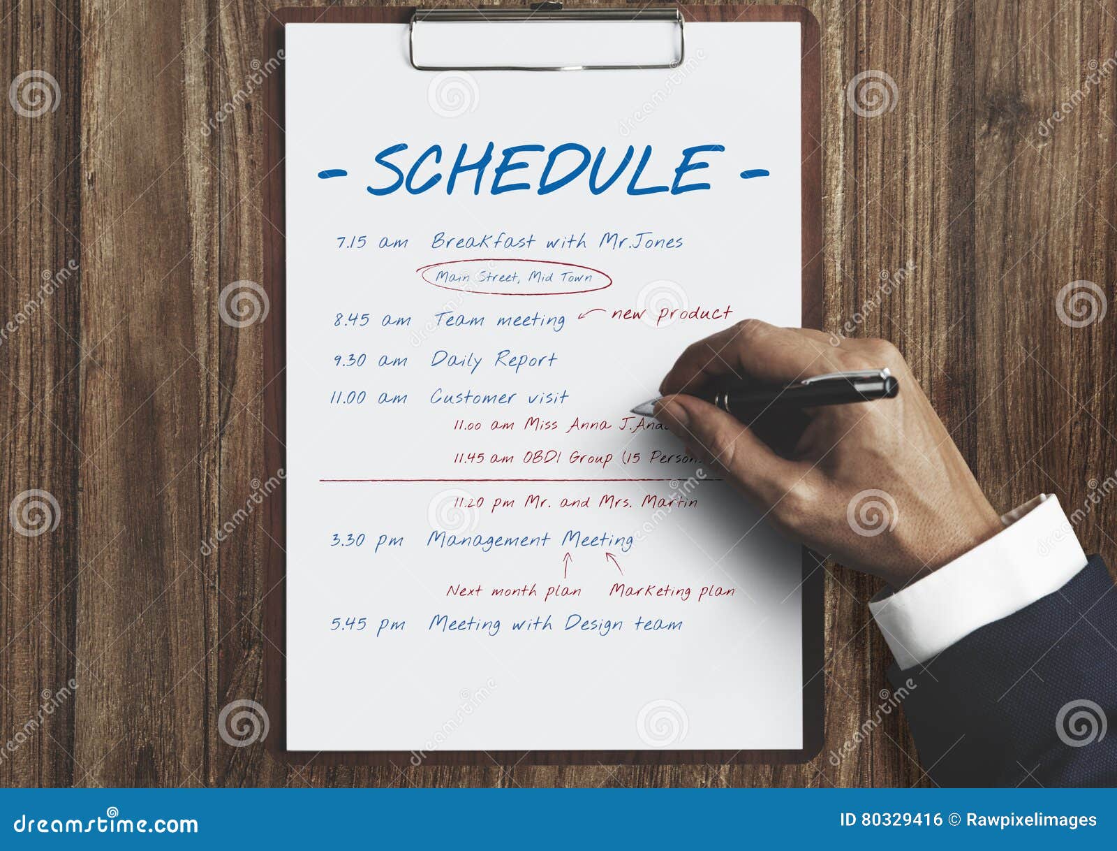 Schedule Planning Time Activity Concept Stock Photo - Image of suit ...