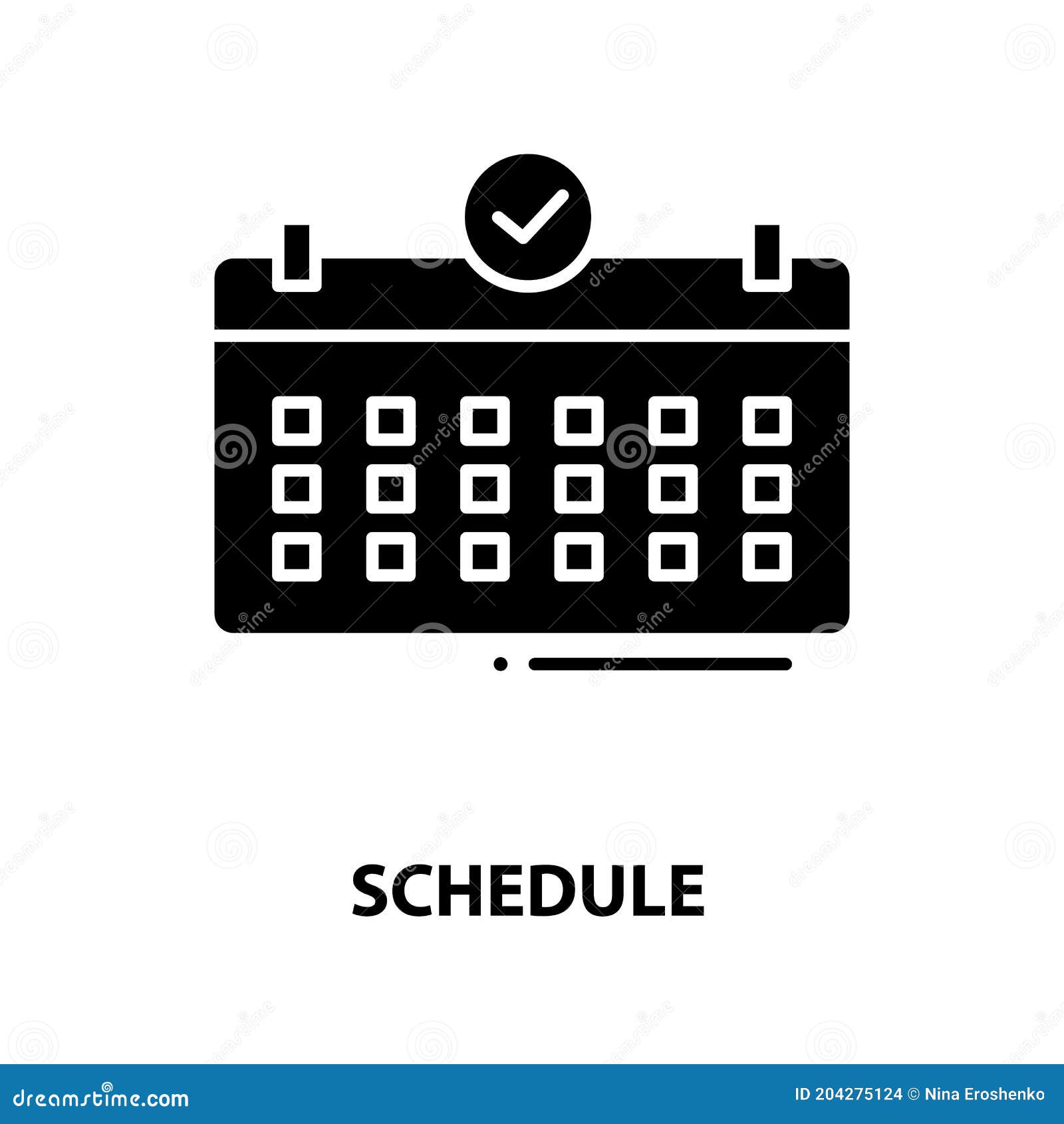 Schedule Sign Icon, Black Vector Sign with Editable Strokes, Concept ...