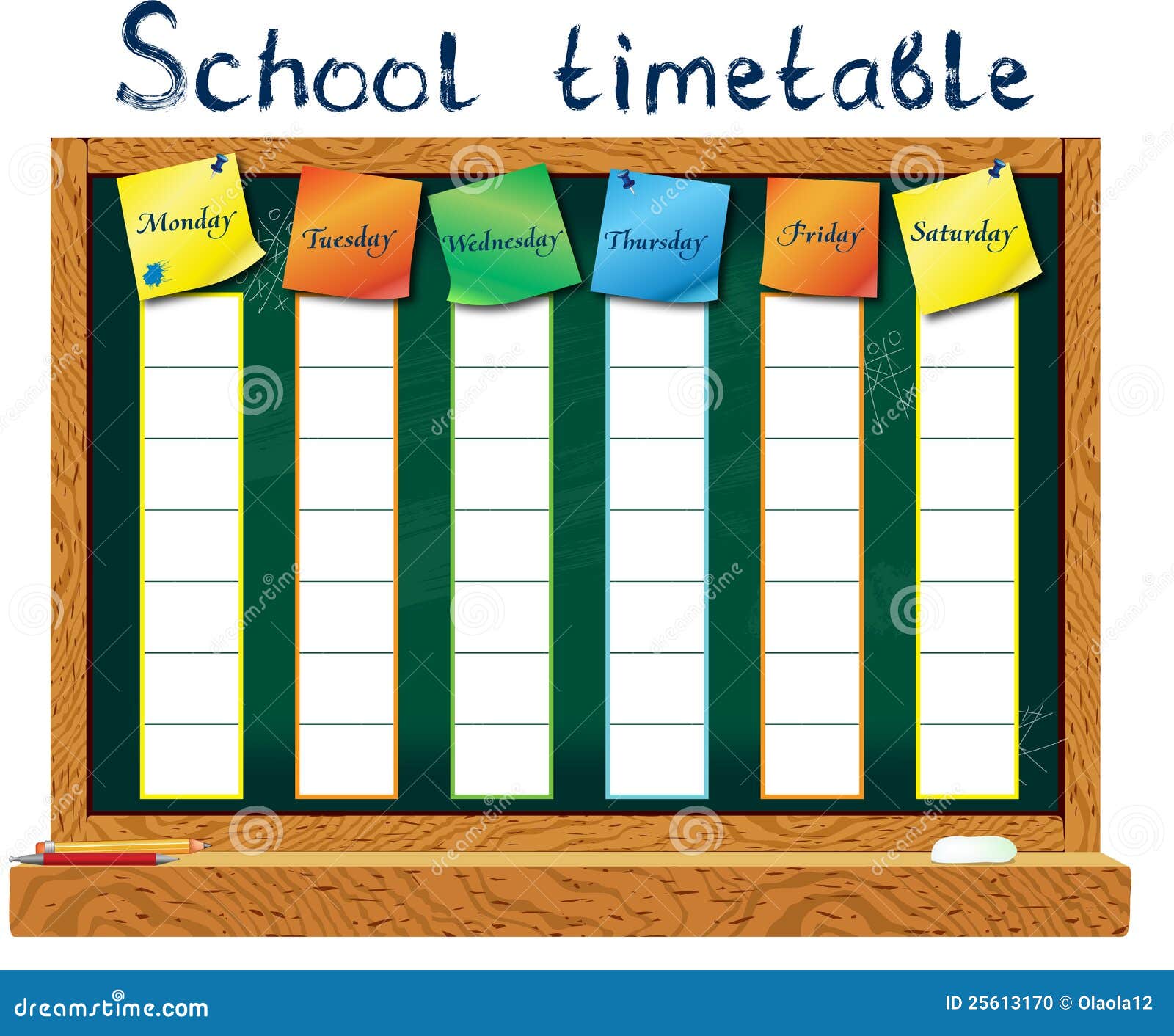 Schedule for the student stock vector. Illustration of symbol - 25613170