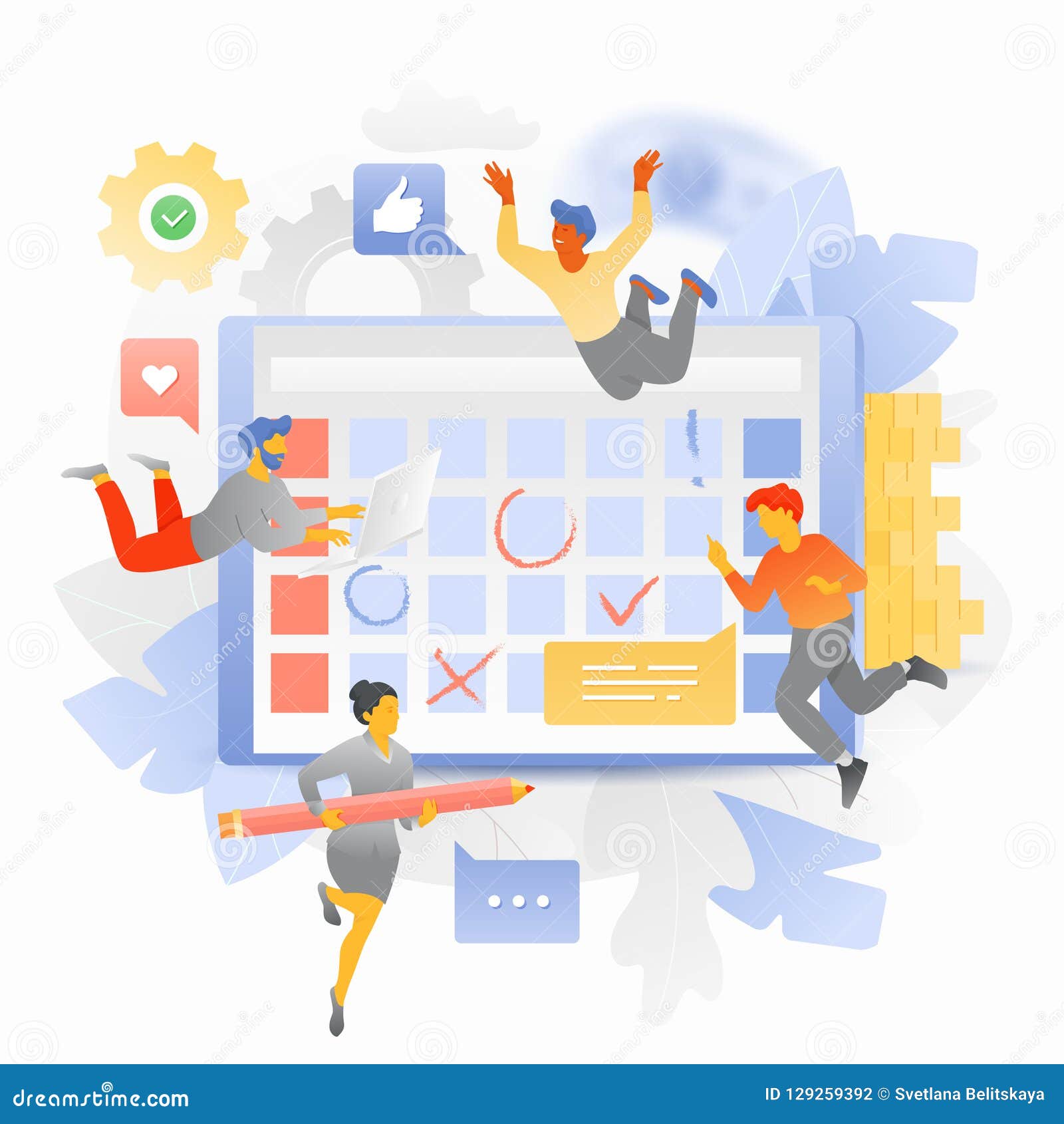 Schedule Tasks for a Week stock vector. Illustration of graphic - 129259392