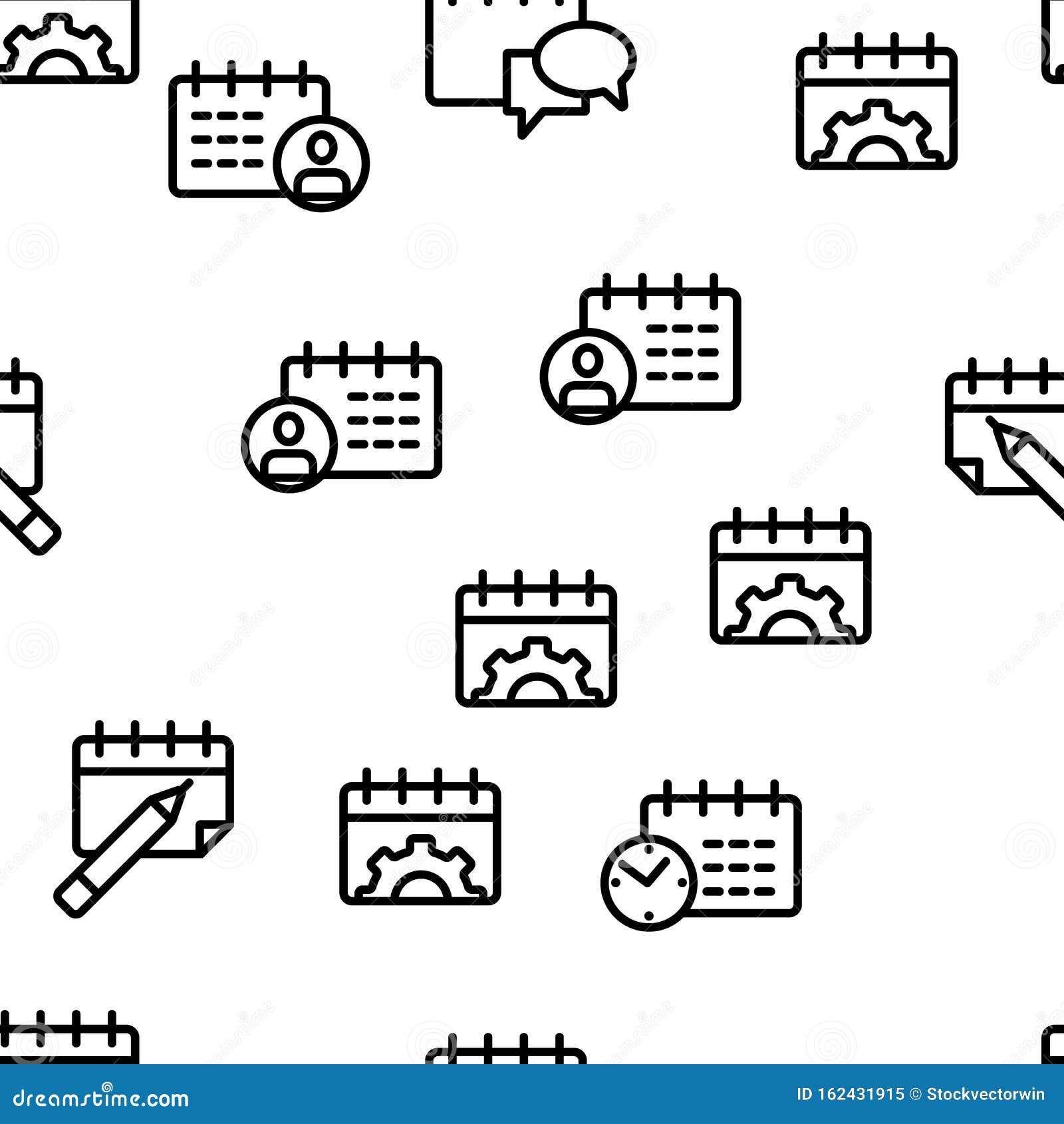 Schedule Vector Seamless Pattern Stock Vector - Illustration of line ...