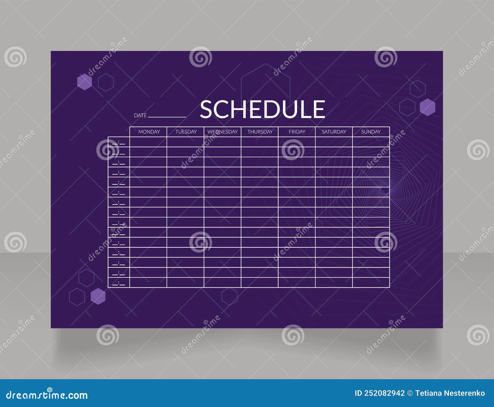Schedule for Week Worksheet Design Template Stock Vector - Illustration ...