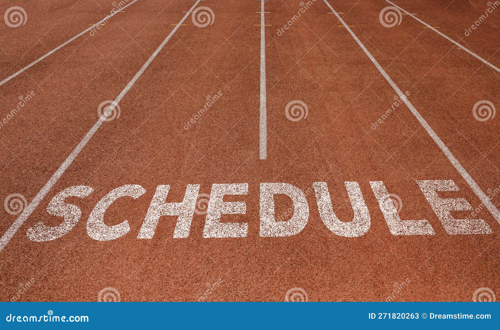 Schedule Written on Running Track, New Concept on Running Track Text in ...
