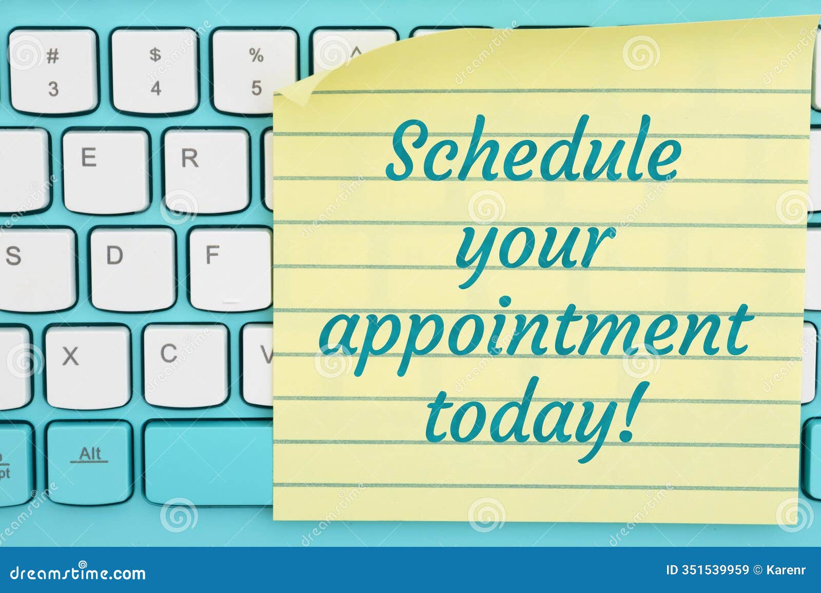 Schedule Your Appointment Note on Blue Keyboard - Reminder and ...