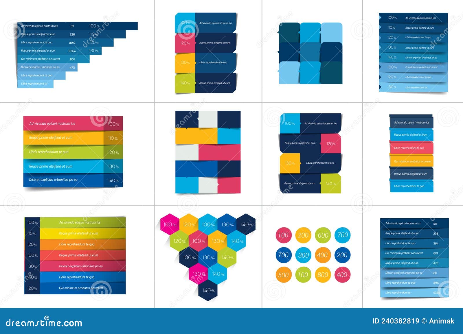 Step Tabs 3D Infographics Mockup Template Vector Background ...