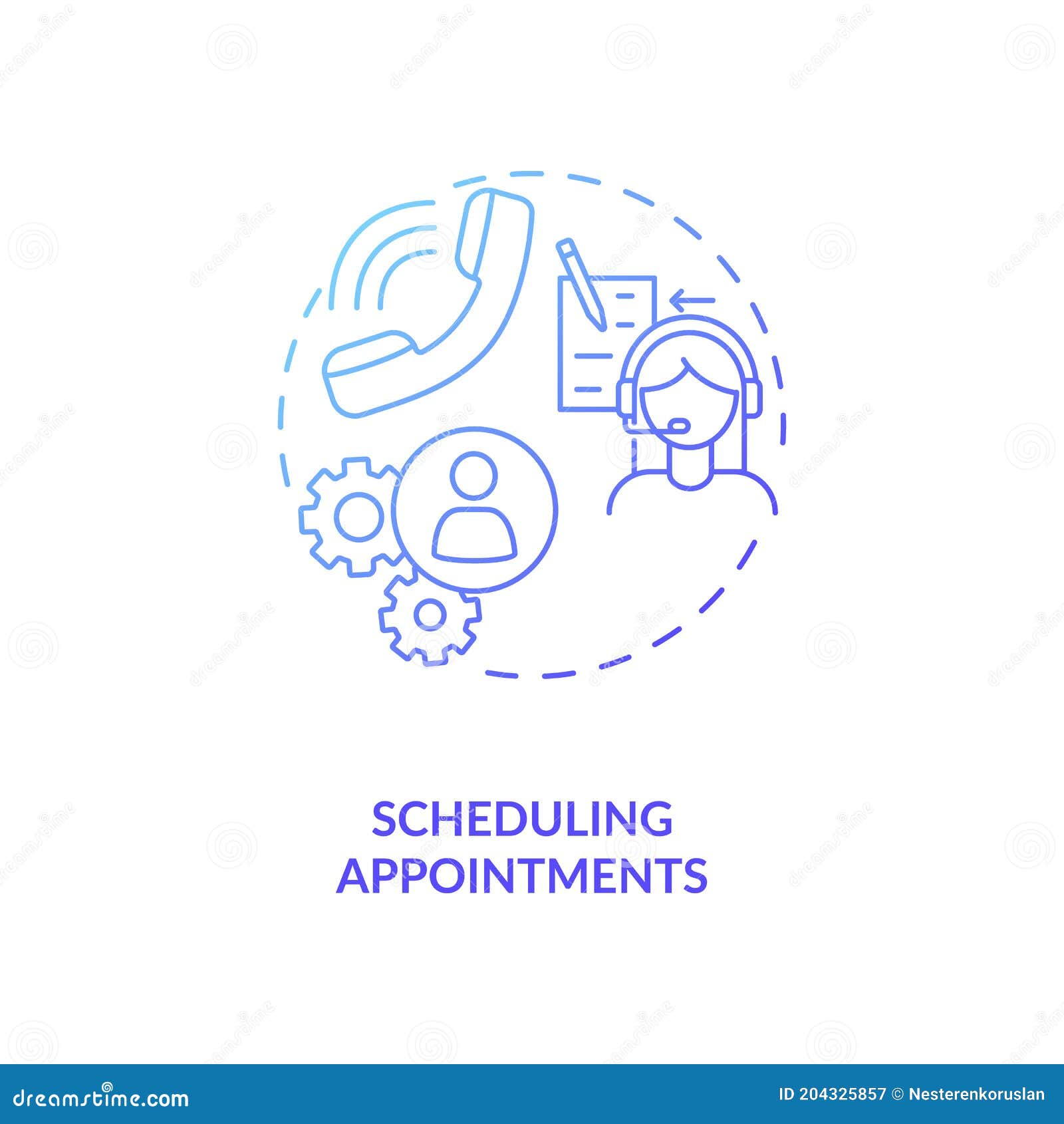 Scheduling Appointments Blue Gradient Concept Icon Stock Vector ...