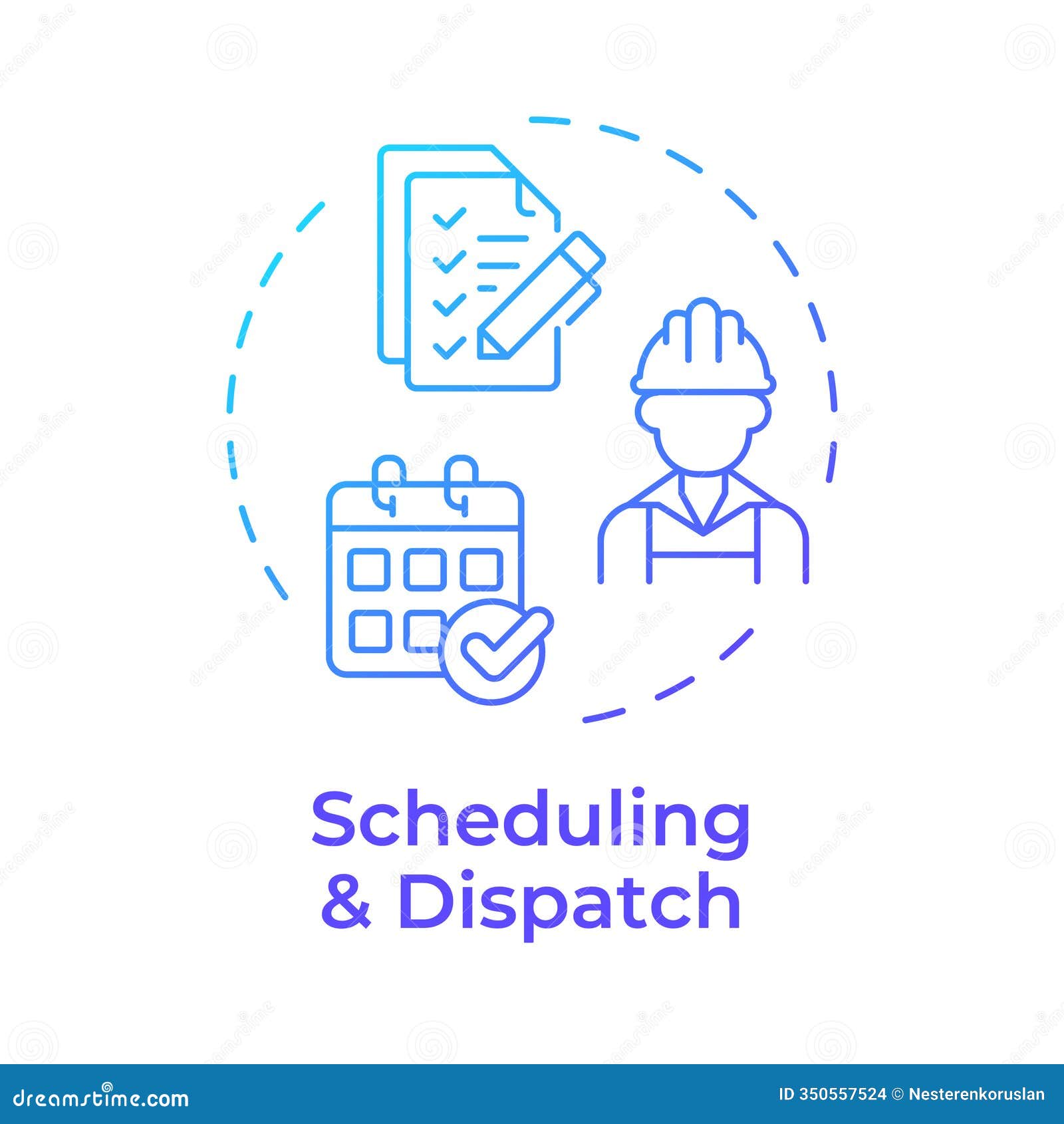 Scheduling And Dispatch Blue Gradient Concept Icon Vector Illustration ...